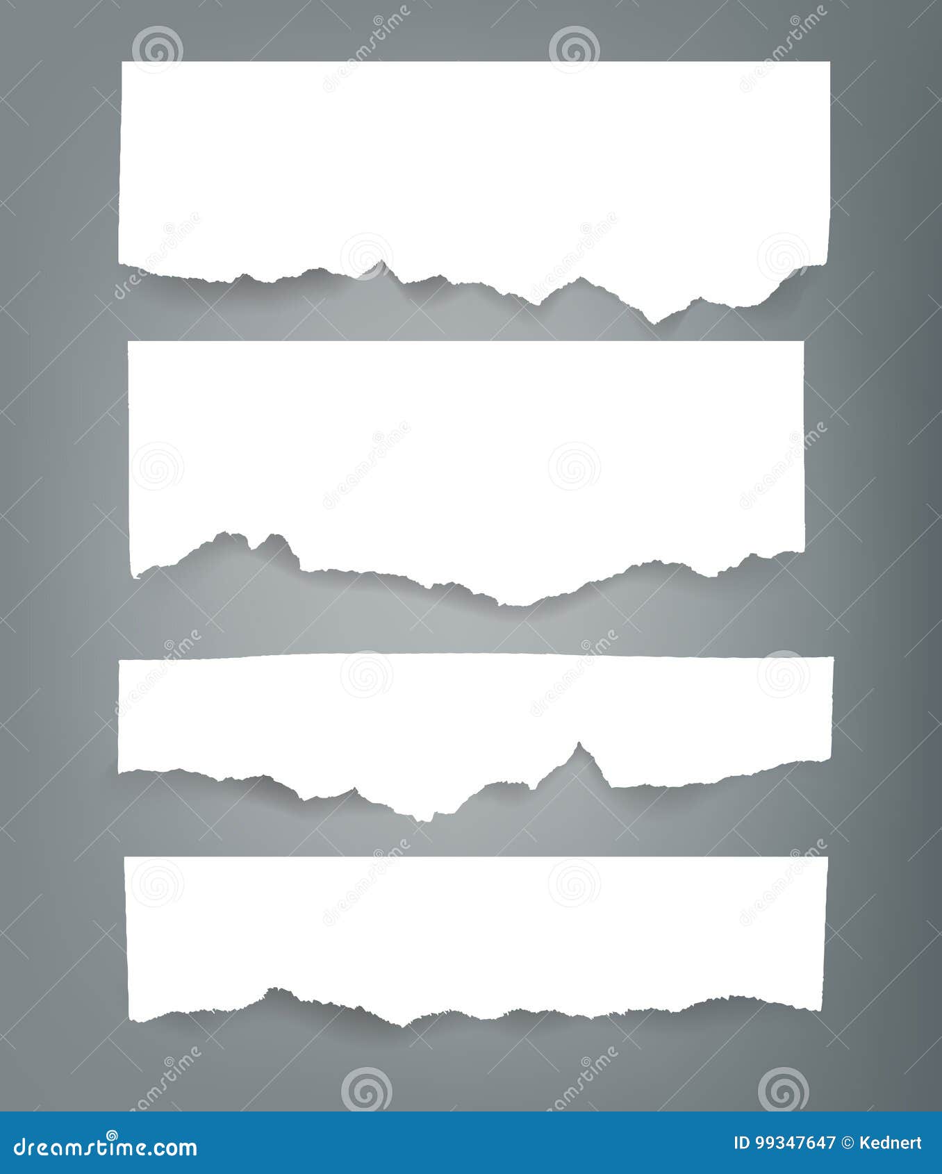 Blank Torn Paper With Bends And Tears. Vector Set | CartoonDealer.com ...