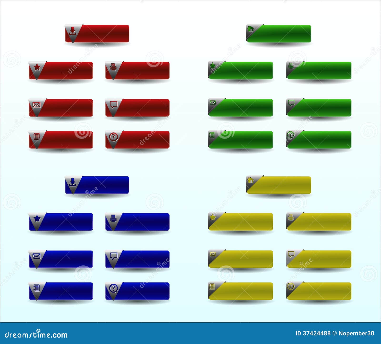 Set Blank Web Design Buttons Stock Vector - Illustration of style ...