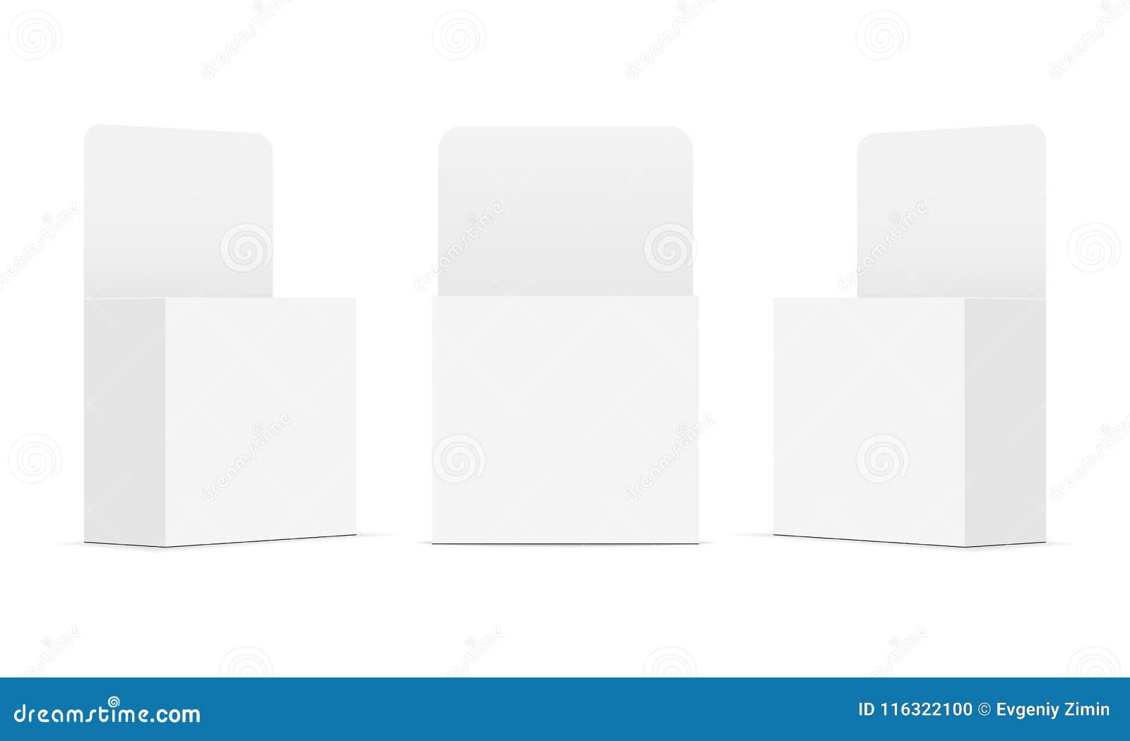 Set of Blank White Packaging Boxes with Rounded Top Stock Vector ...
