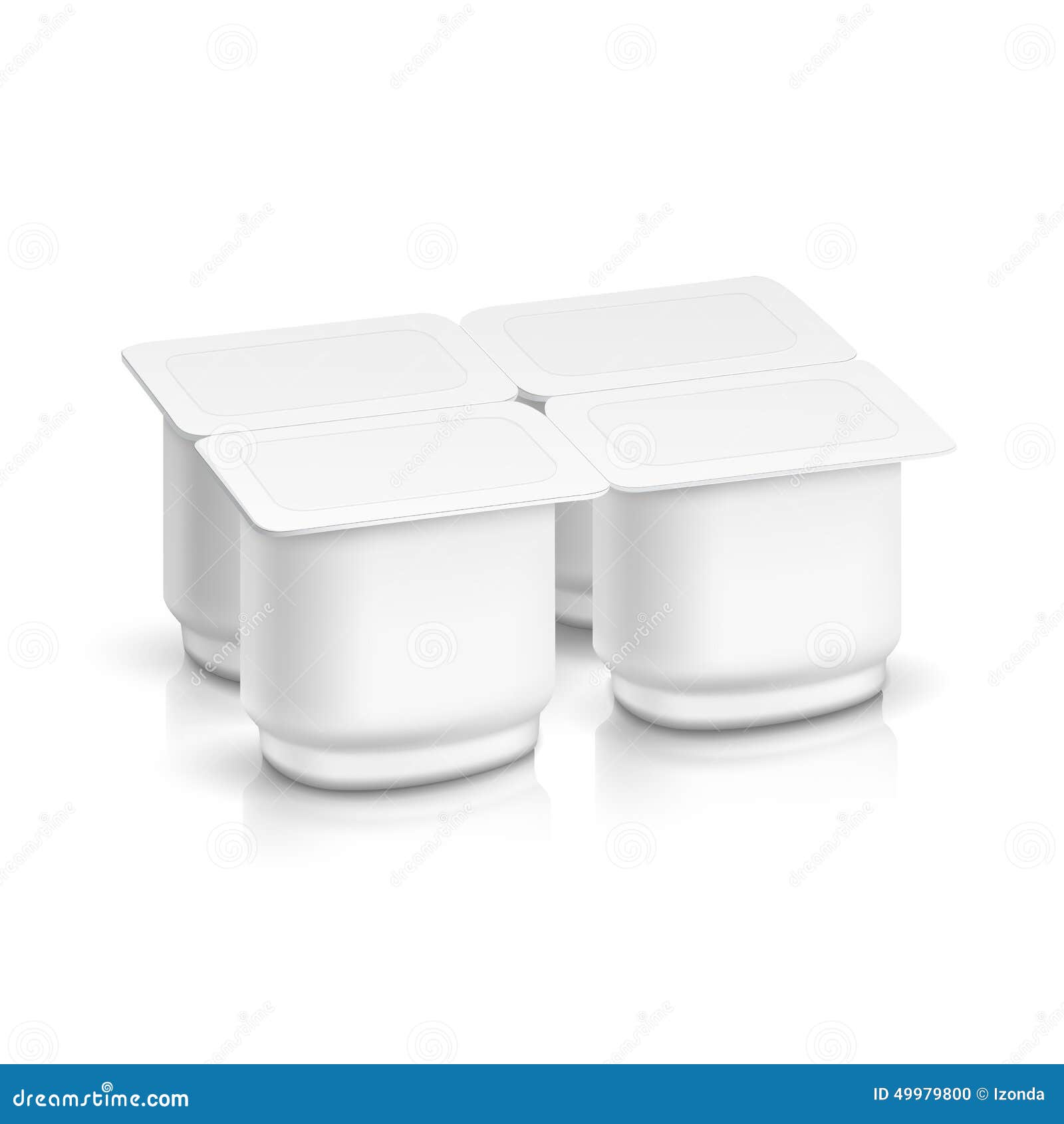 Set of Blank White Packaging Container for Yogurt Stock Vector ...