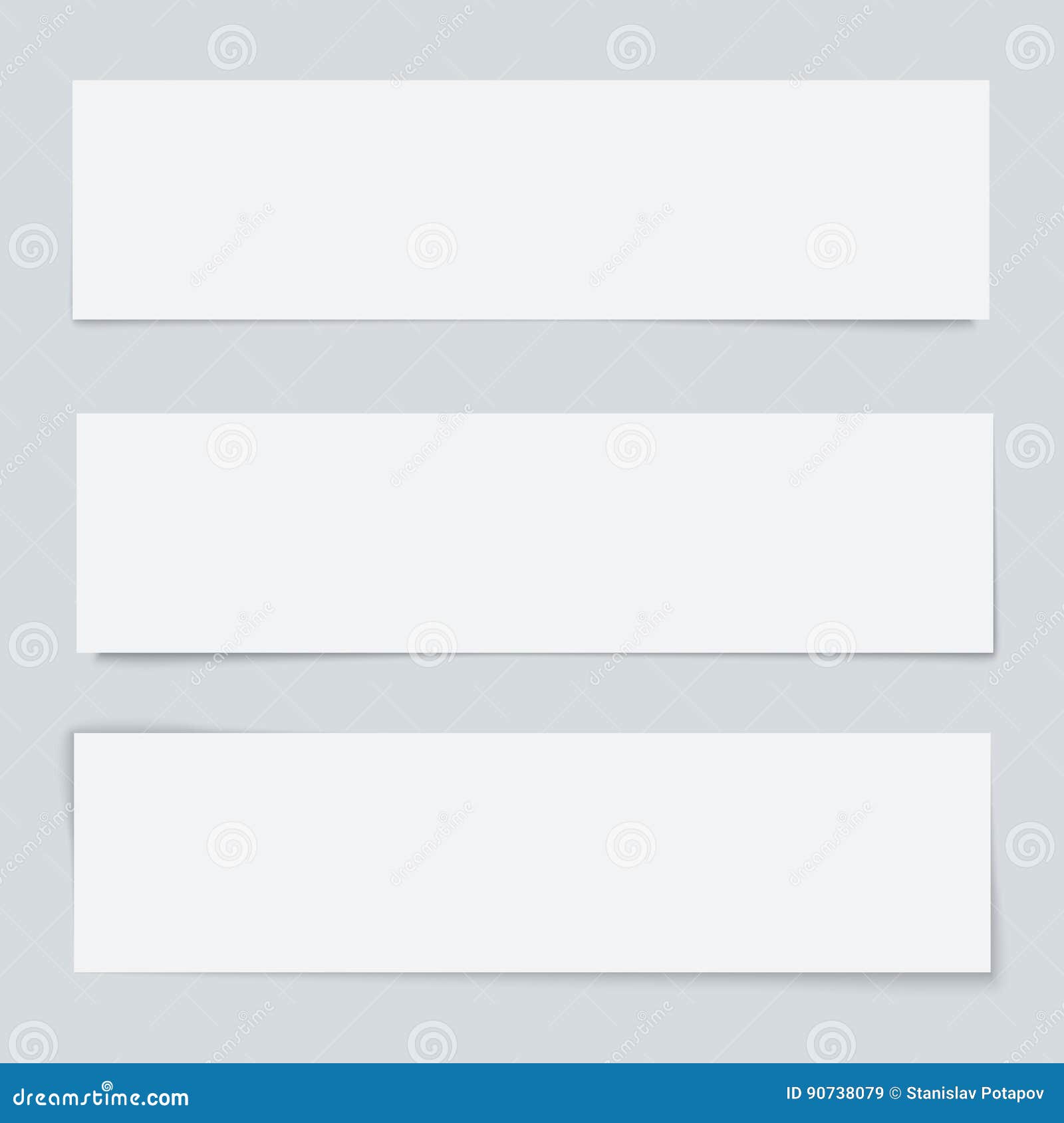 Set of Blank White Paper Banners with Different Shadows Stock Vector ...