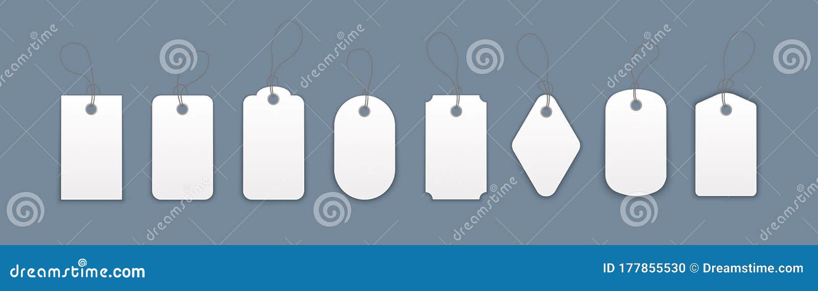 Blank white tags stock vector. Illustration of border - 177855530