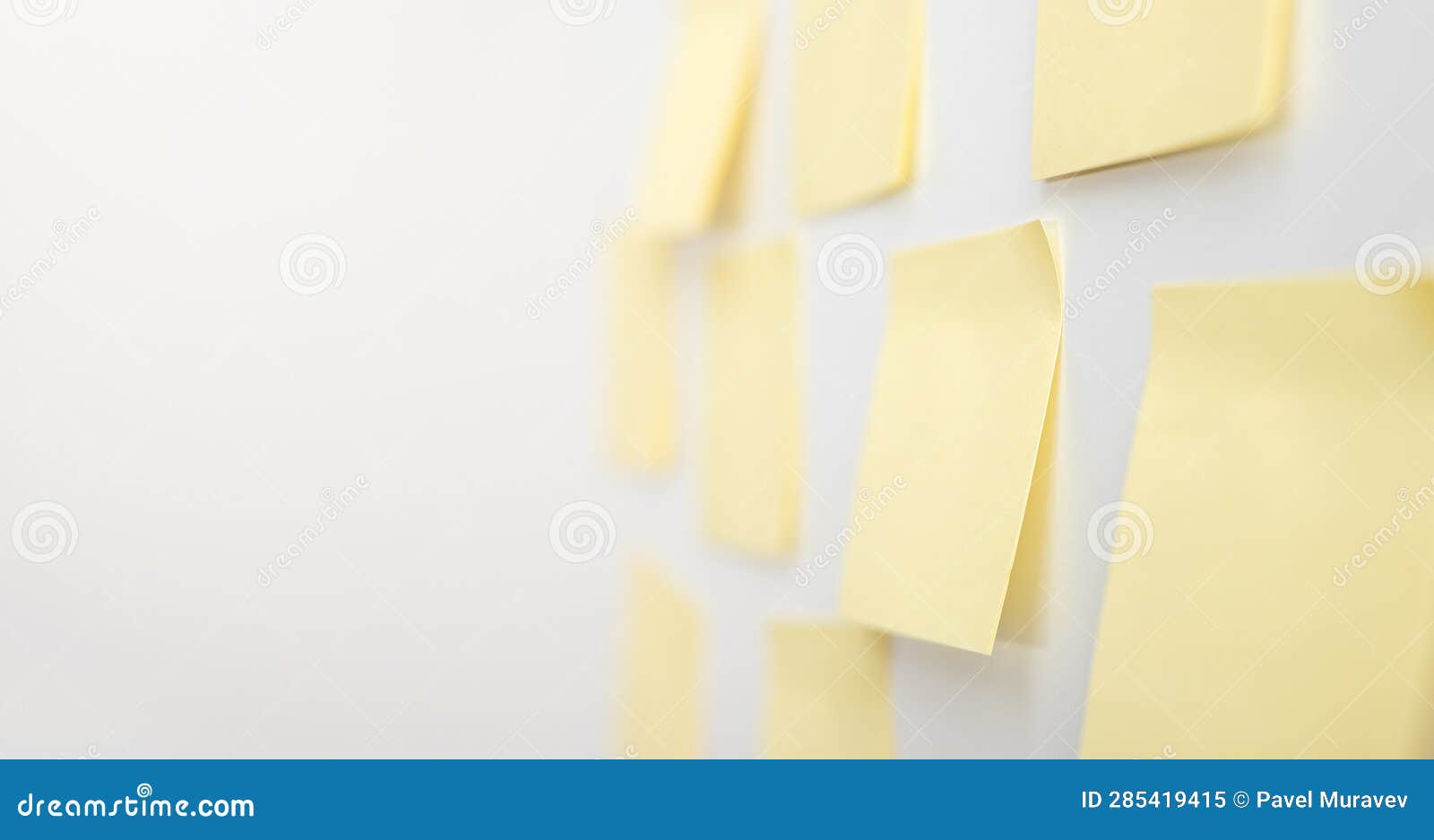 Set of Blank Yellow Sticky Notes. Business People Meeting and Use Post ...