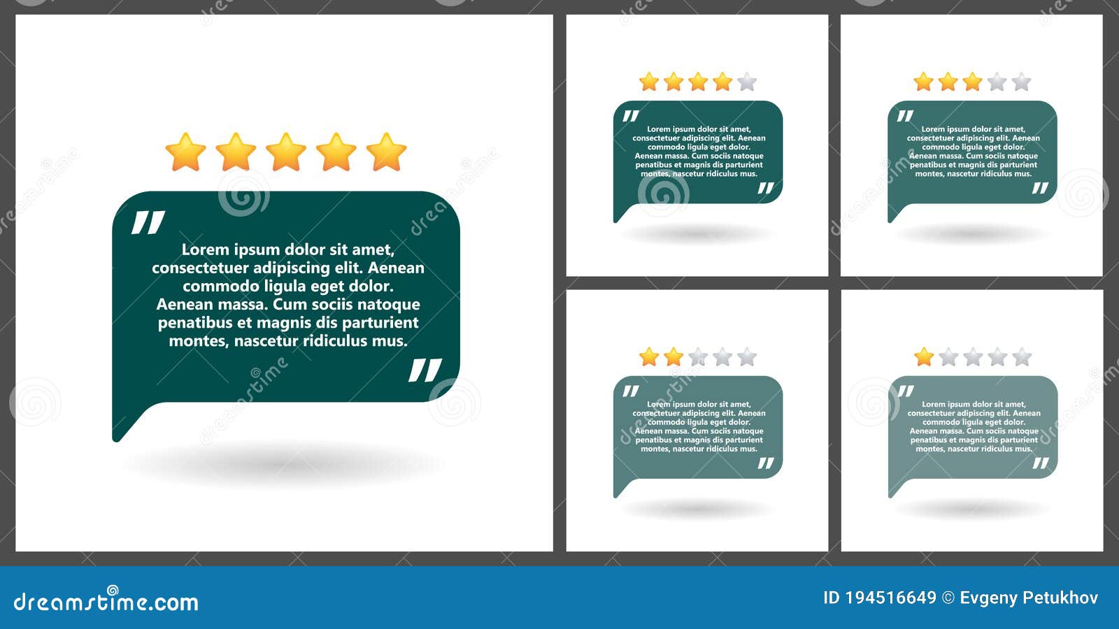 Set of Blocks of Quotes for Statements or Comments on a White ...