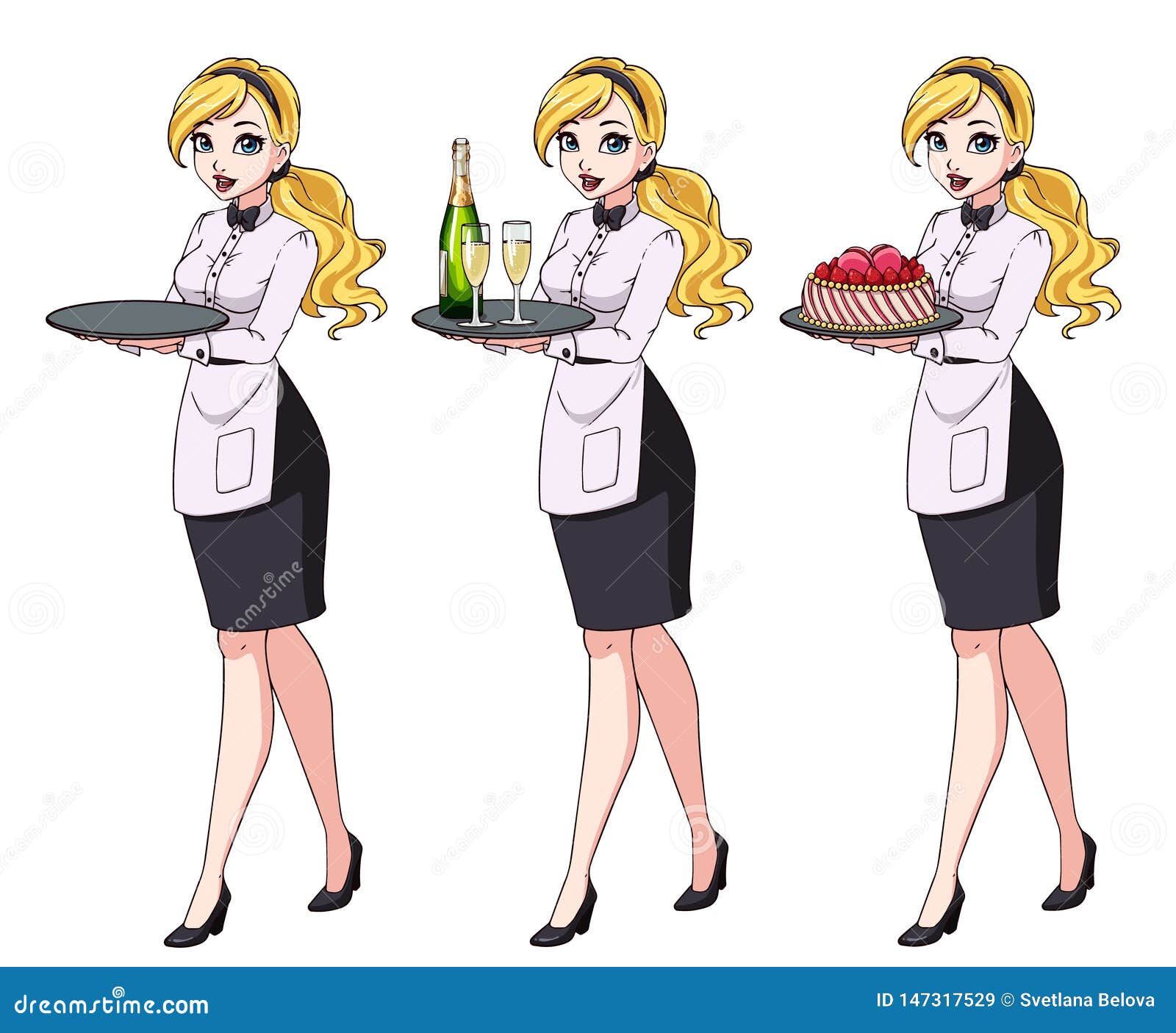 Beautiful Waitresses Stock Illustrations 37 Beautiful Waitresses