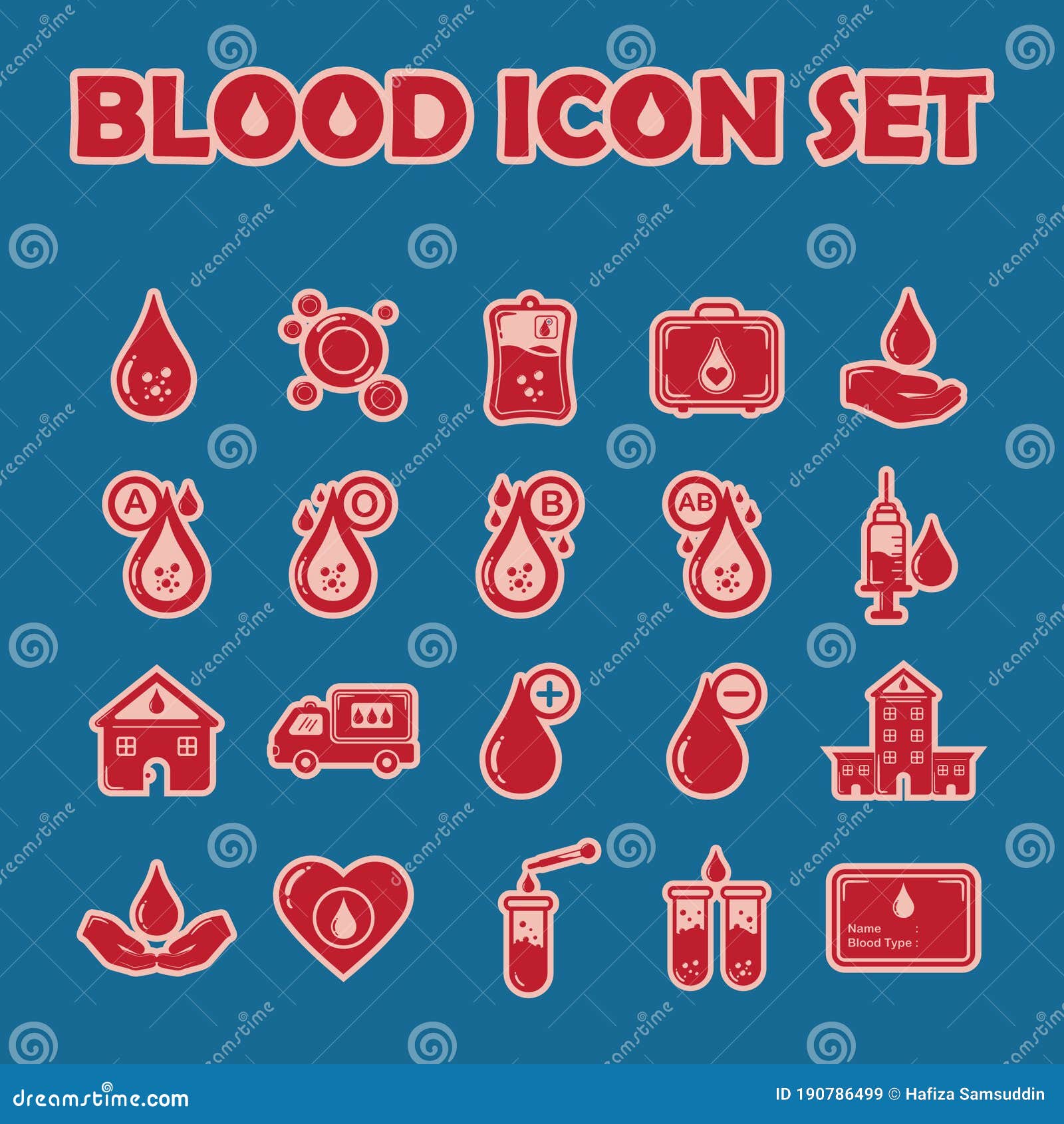 Set of Blood Icons. Vector Illustration Decorative Design Stock Vector ...