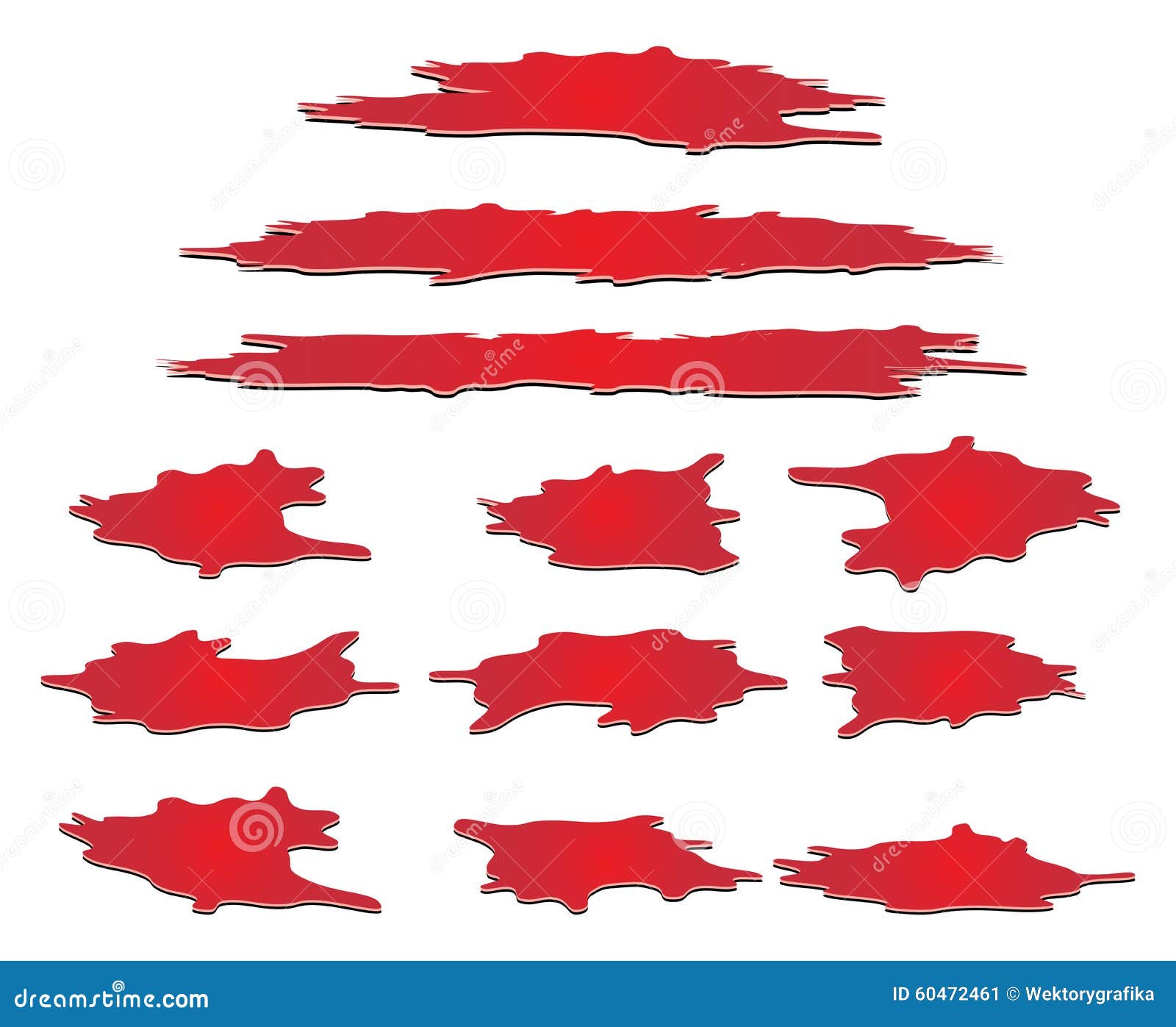 Blood Puddle On A White Isolated Background. Spill Of Red Paint. Vector ...