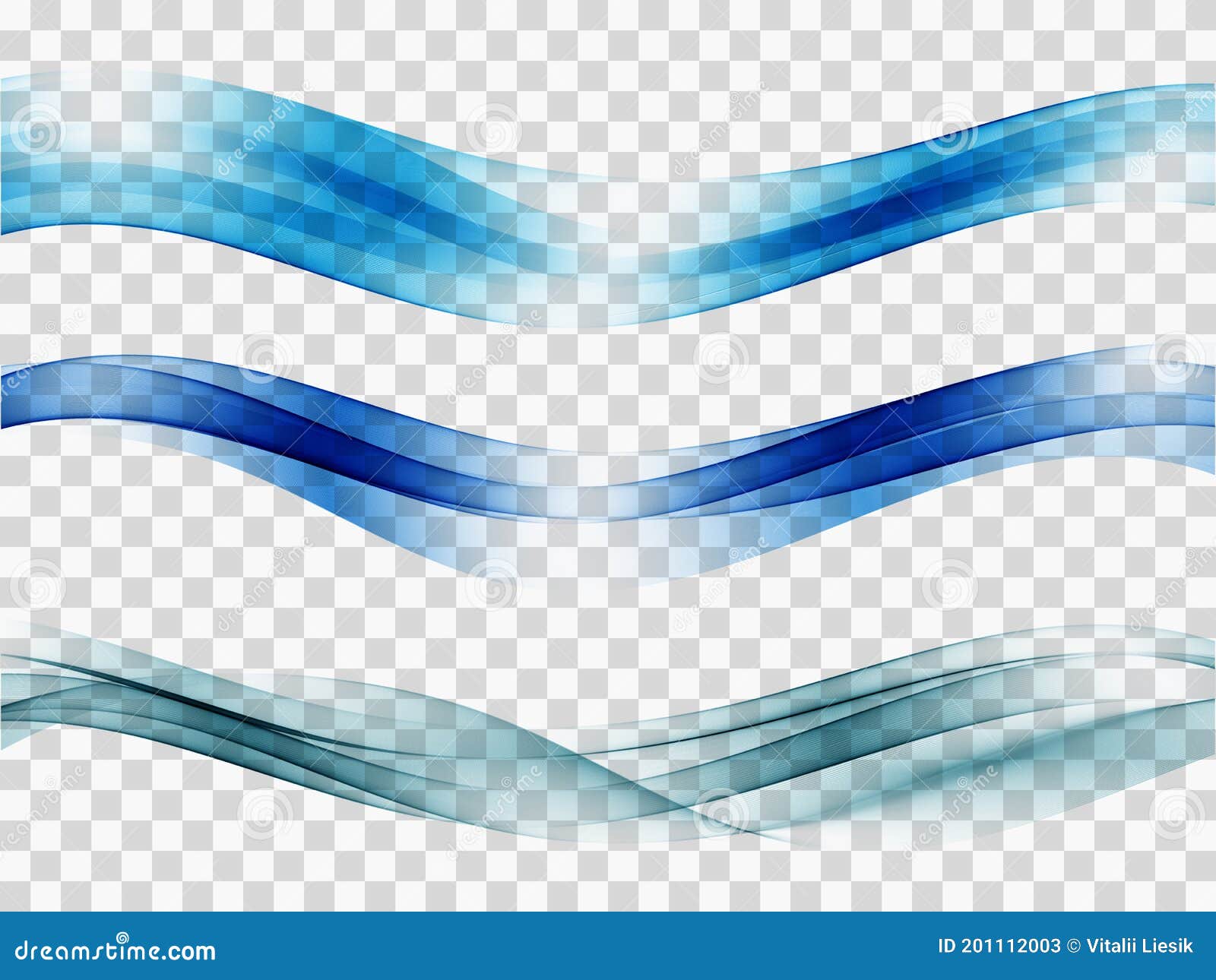 Set of Blue Abstract Wave Design Element Stock Vector - Illustration of ...