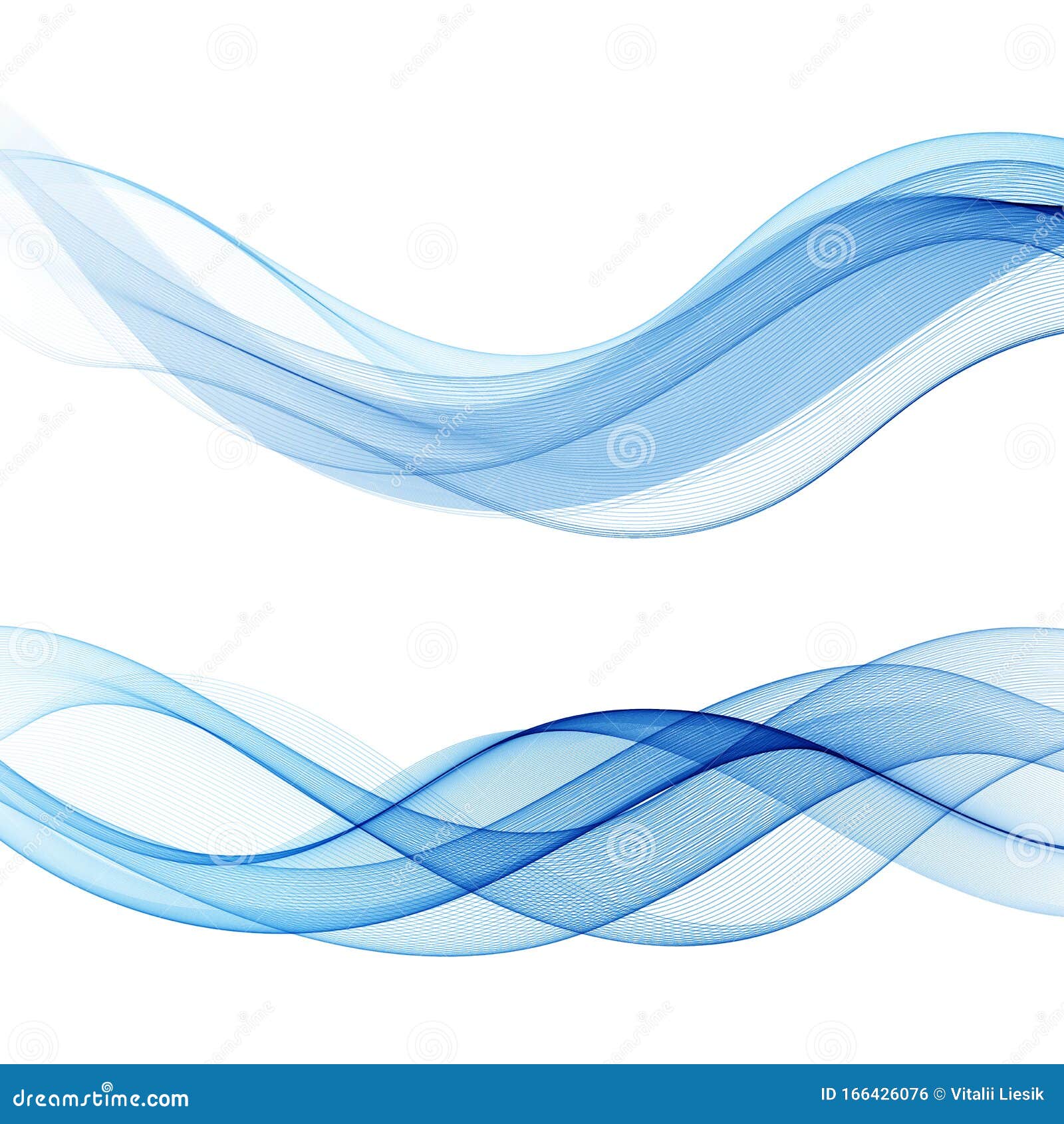 Set of Blue Abstract Wave Design Element Vector Stock Vector ...