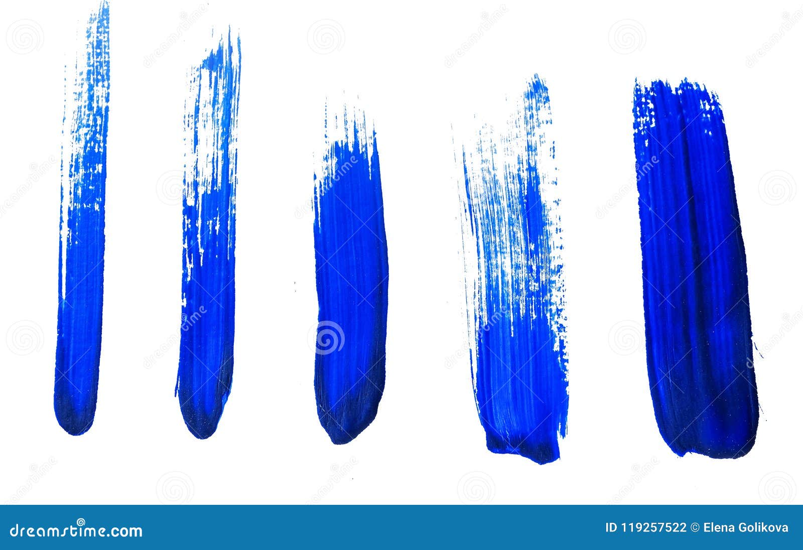 Set of Blue Acrylic Brushstrokes Stock Photo - Image of color, bright ...