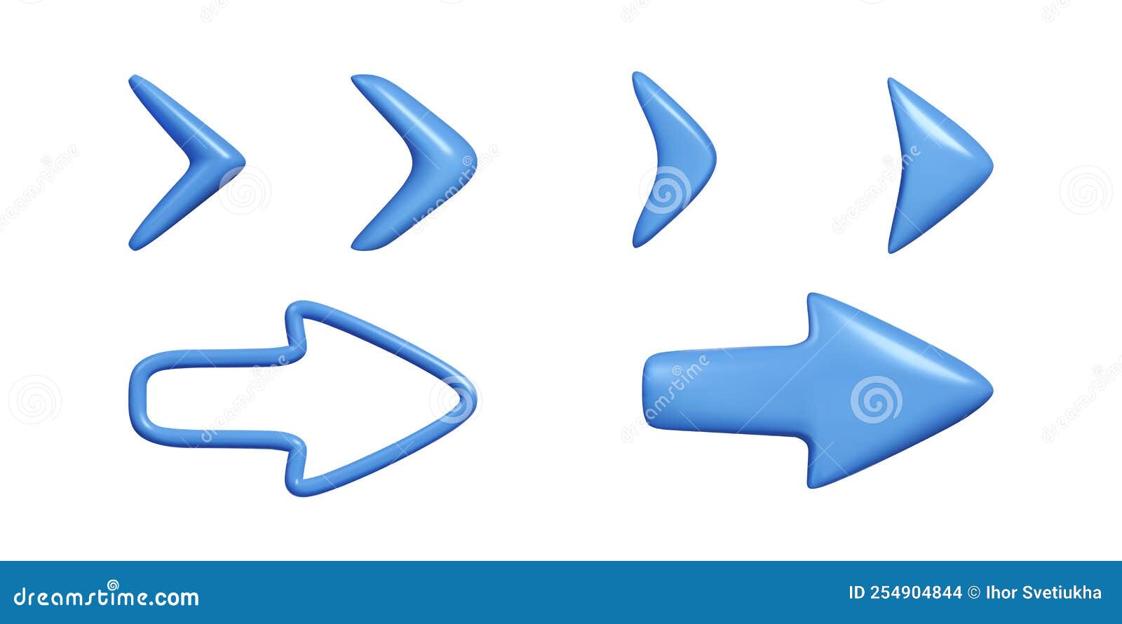 Set of Blue Arrow. Design Element for Banner in 3D Realistic Simple ...