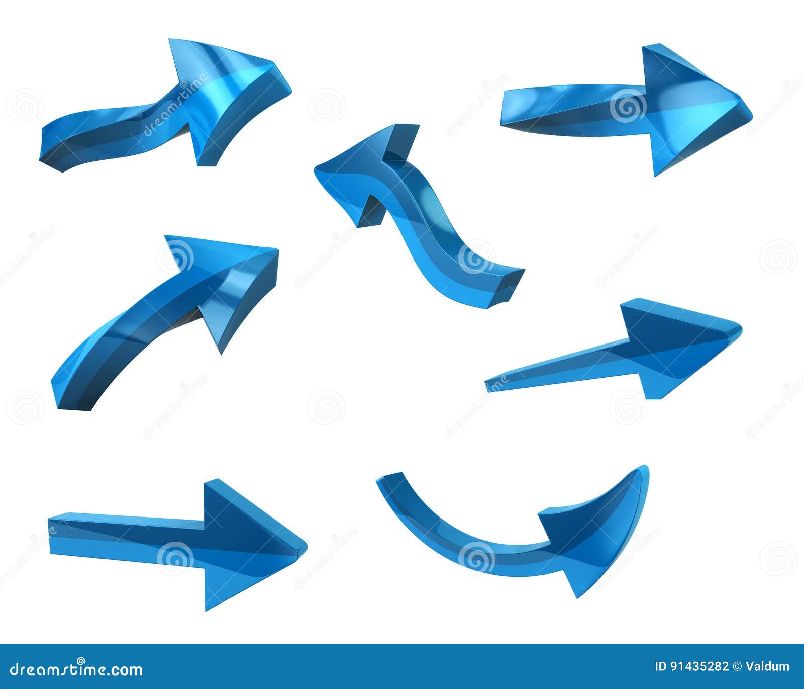 Set of blue arrows stock illustration. Illustration of collection ...