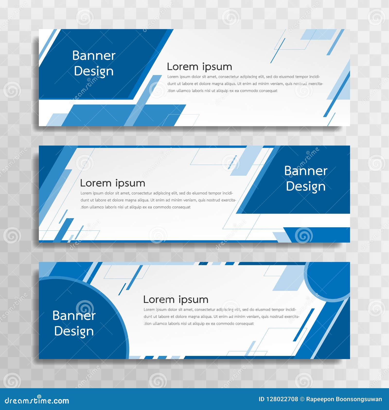 A Set of Blue Banner Templates Designed for the Web and Various ...