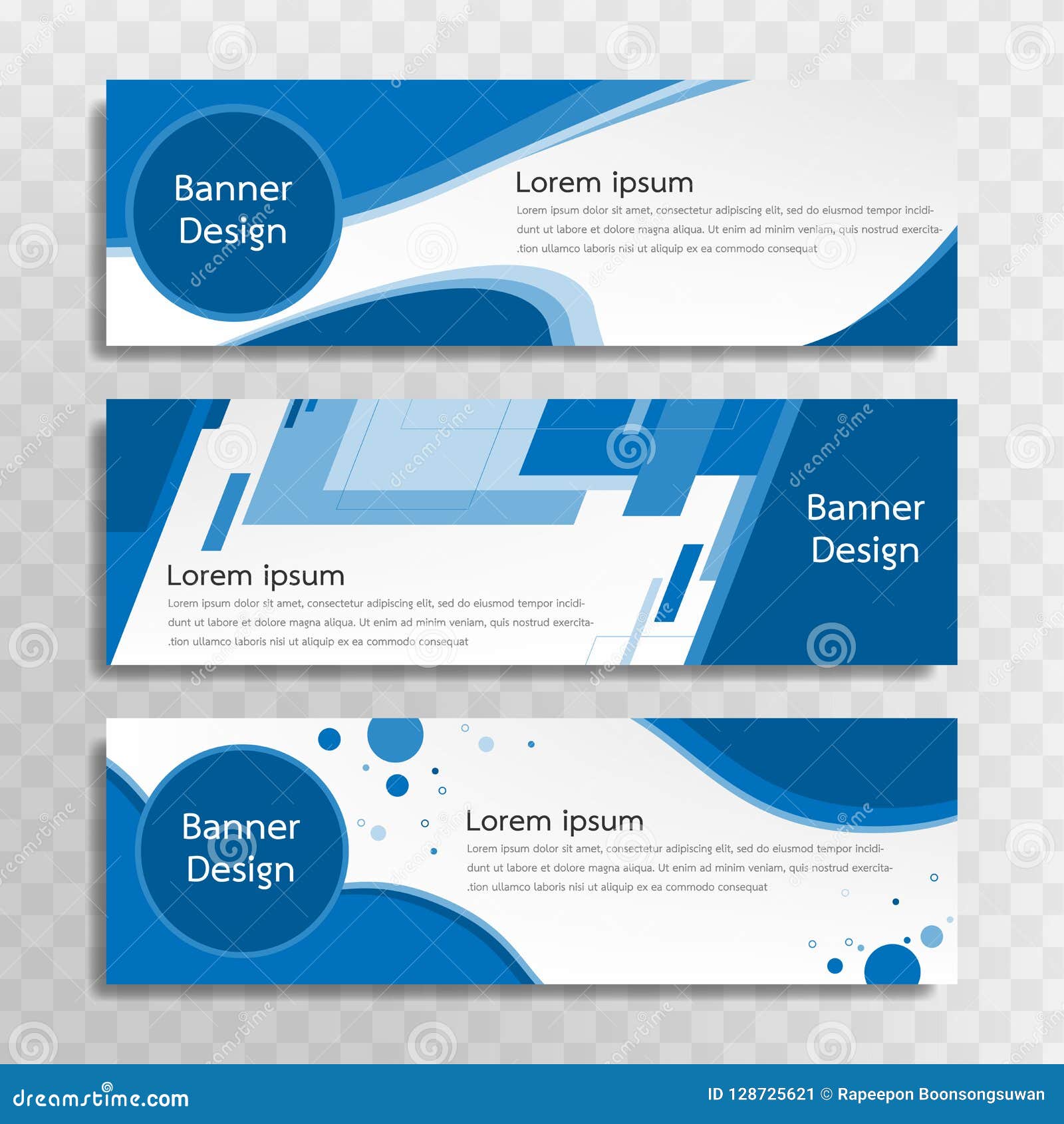 A Set of Blue Banner Templates Designed for the Web and Various ...