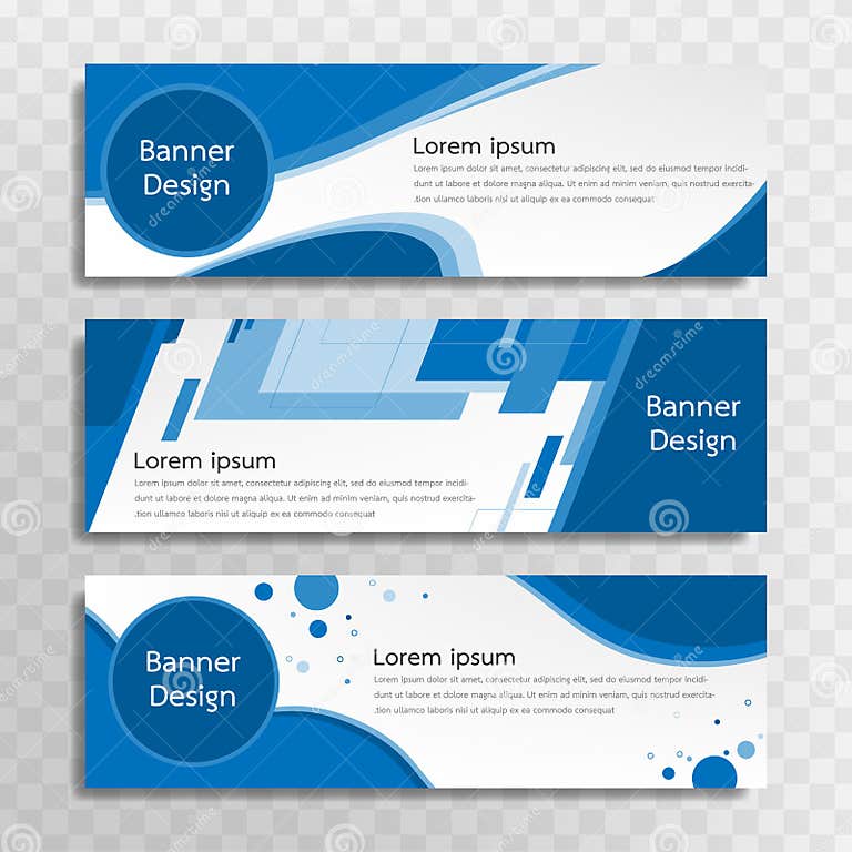 A Set of Blue Banner Templates Designed for the Web and Various ...