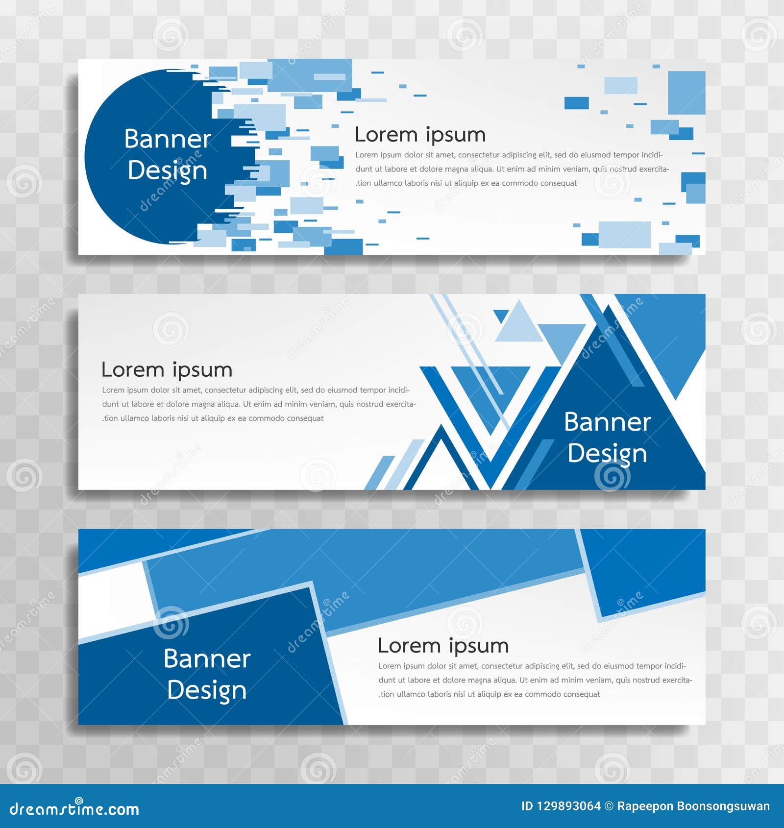 A Set of Blue Banner Templates Designed for the Web and Various ...