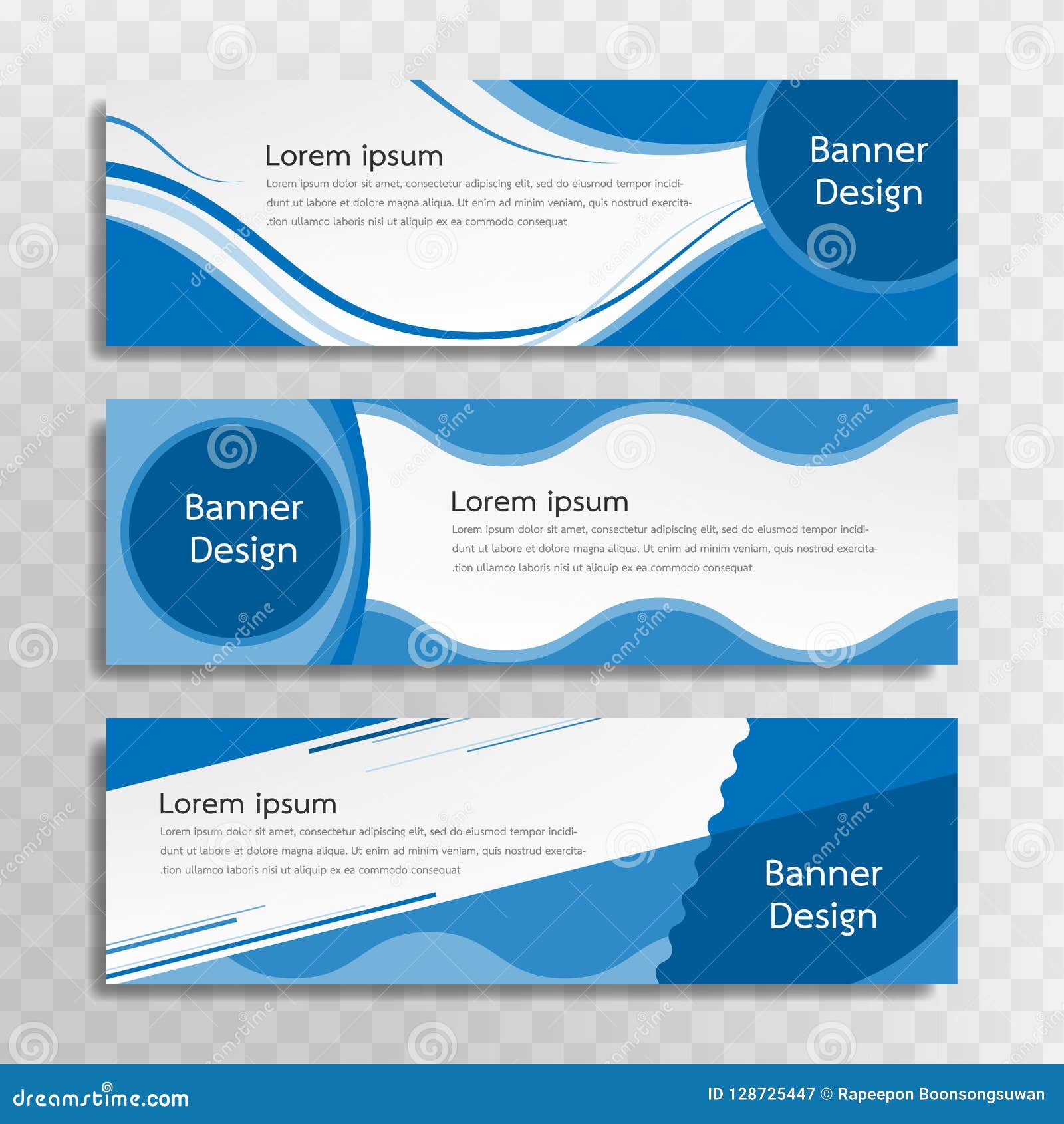 A Set of Blue Banner Templates Designed for the Web and Various ...
