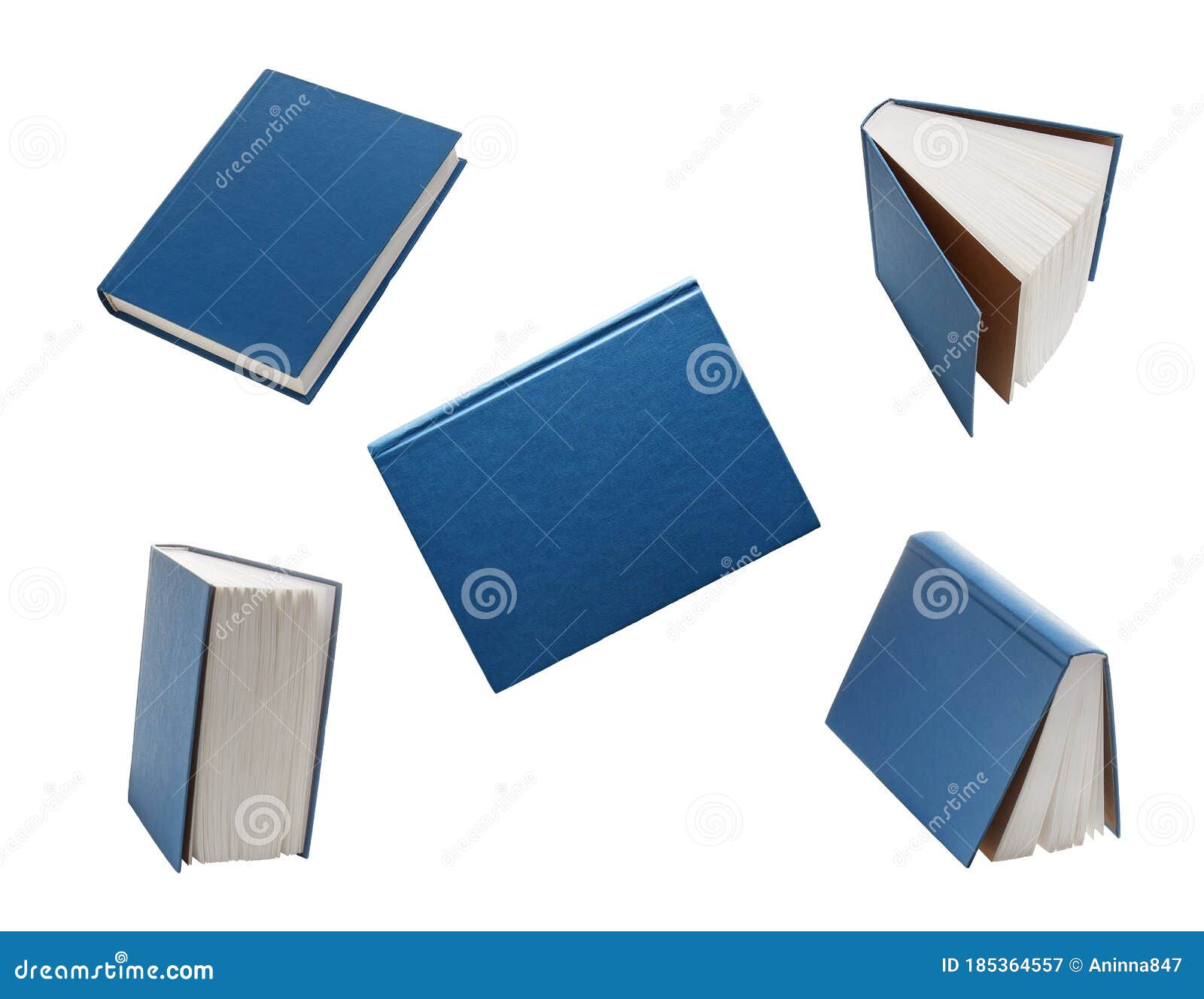 Set of Blue Book from Different Angles Isolated on White Stock Image ...