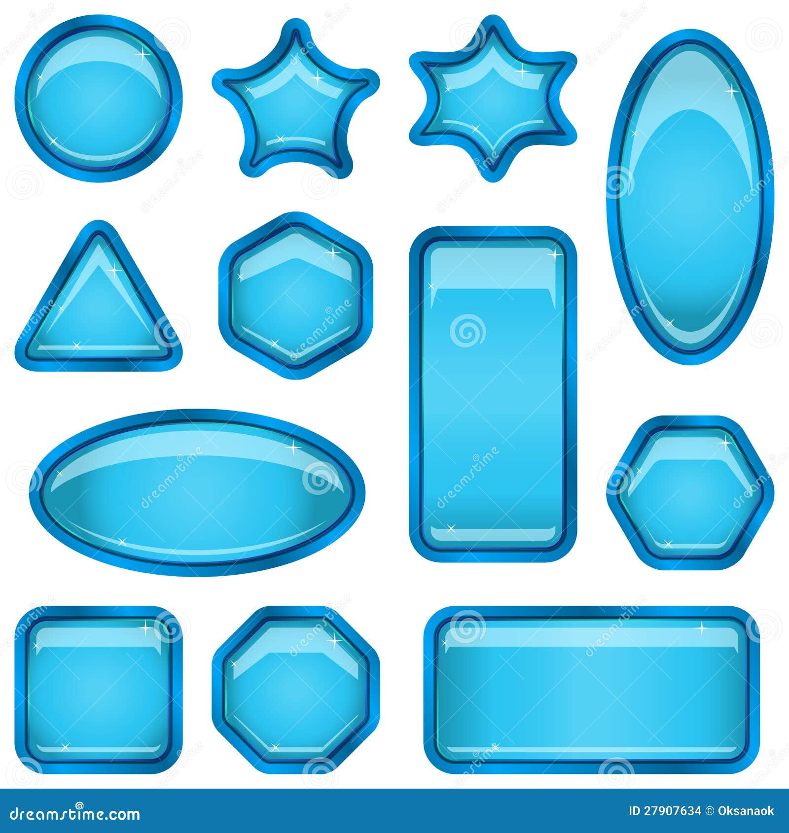 Set blue buttons stock vector. Illustration of button - 27907634
