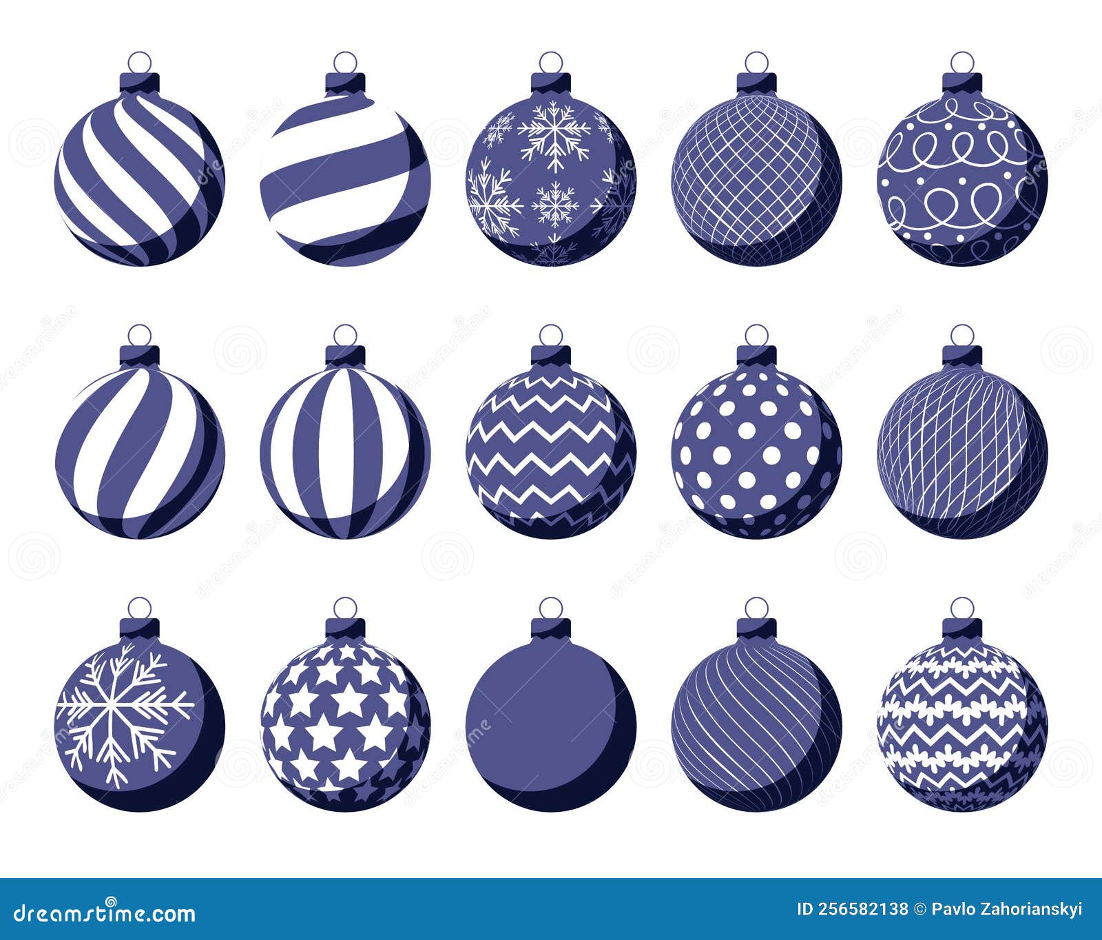 Set of Blue Christmas Balls with Ornament. Vector Illustration 2023 ... Set of Blue Christmas Balls with Ornament. Vector Illustration 2023 ...