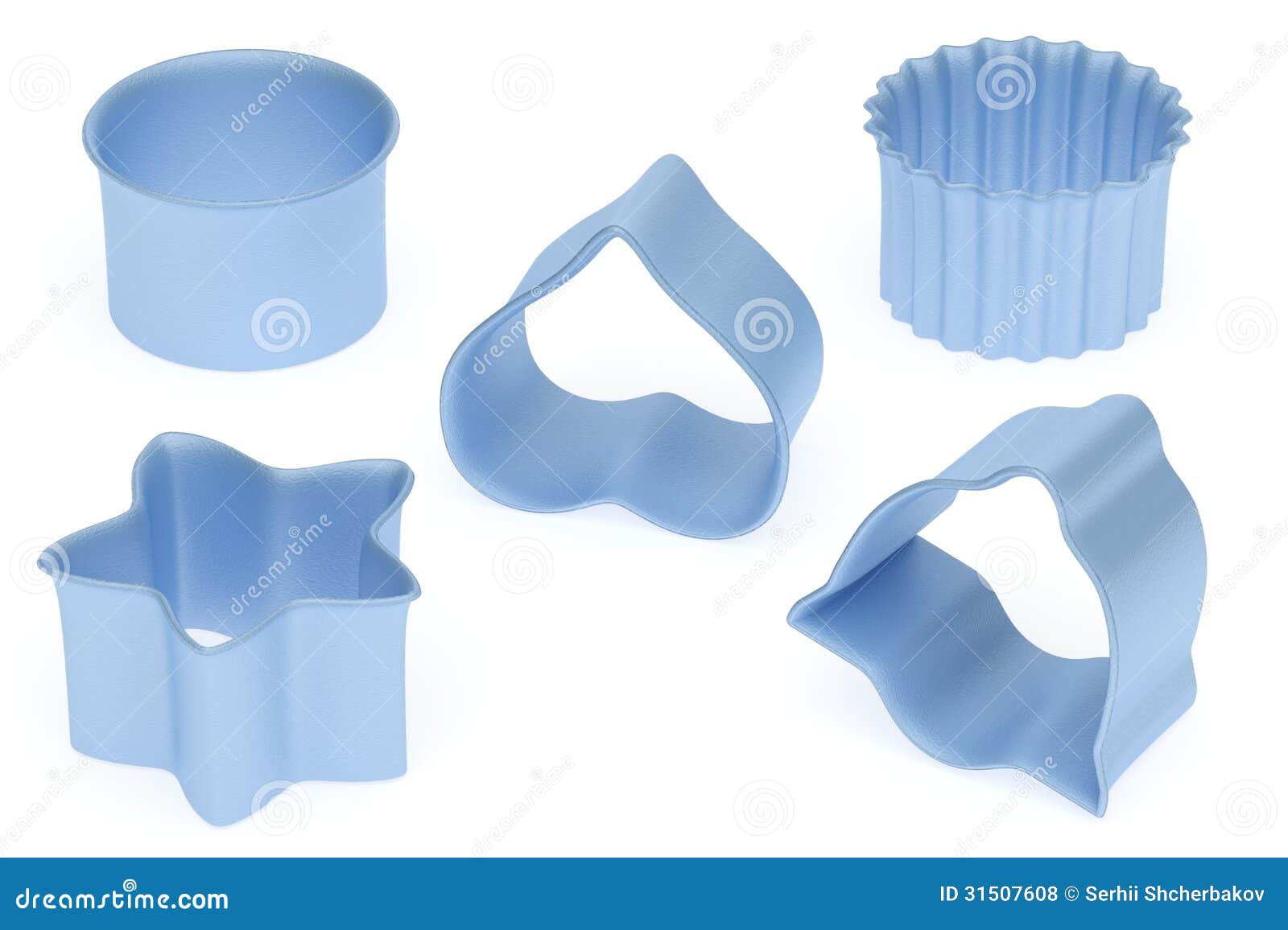 Set of Blue Color Baking Form Stock Illustration - Illustration of form ...
