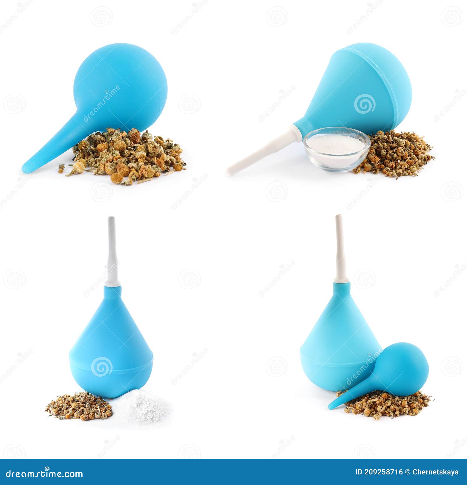 Set with Blue Enemas on White Background Stock Photo - Image of ...
