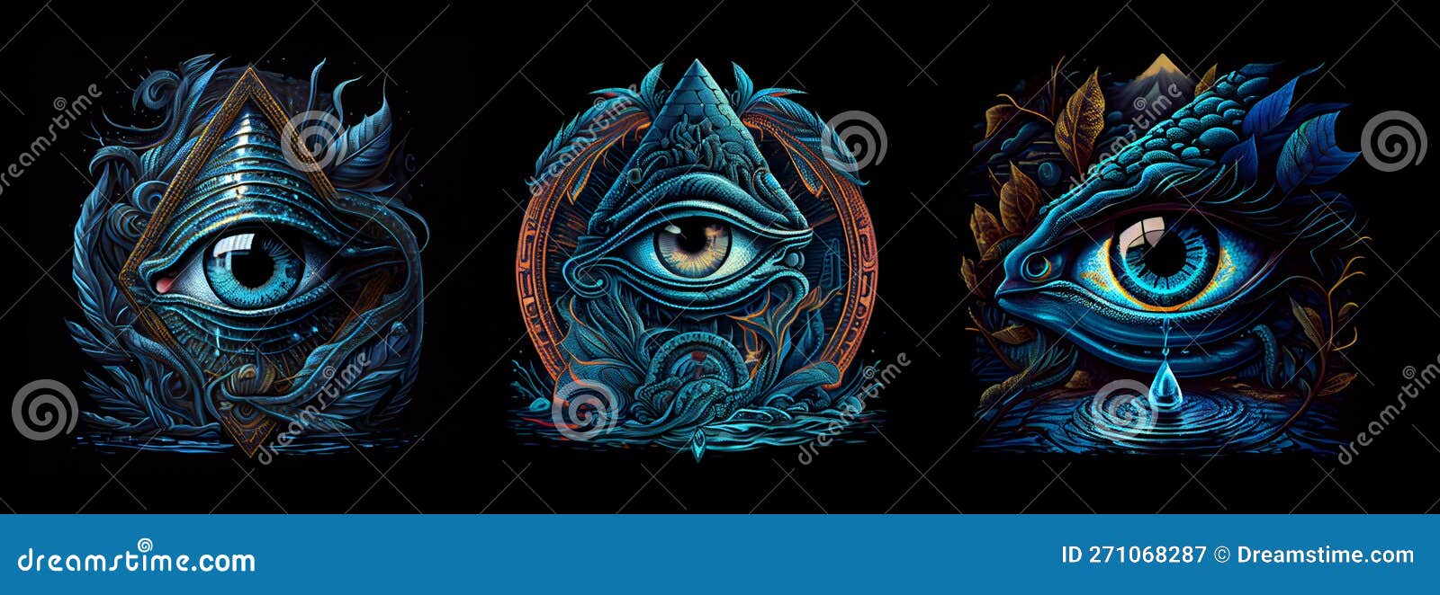 Blue Eyes of Providence. All Seeing Eye of God Stock Illustration ...