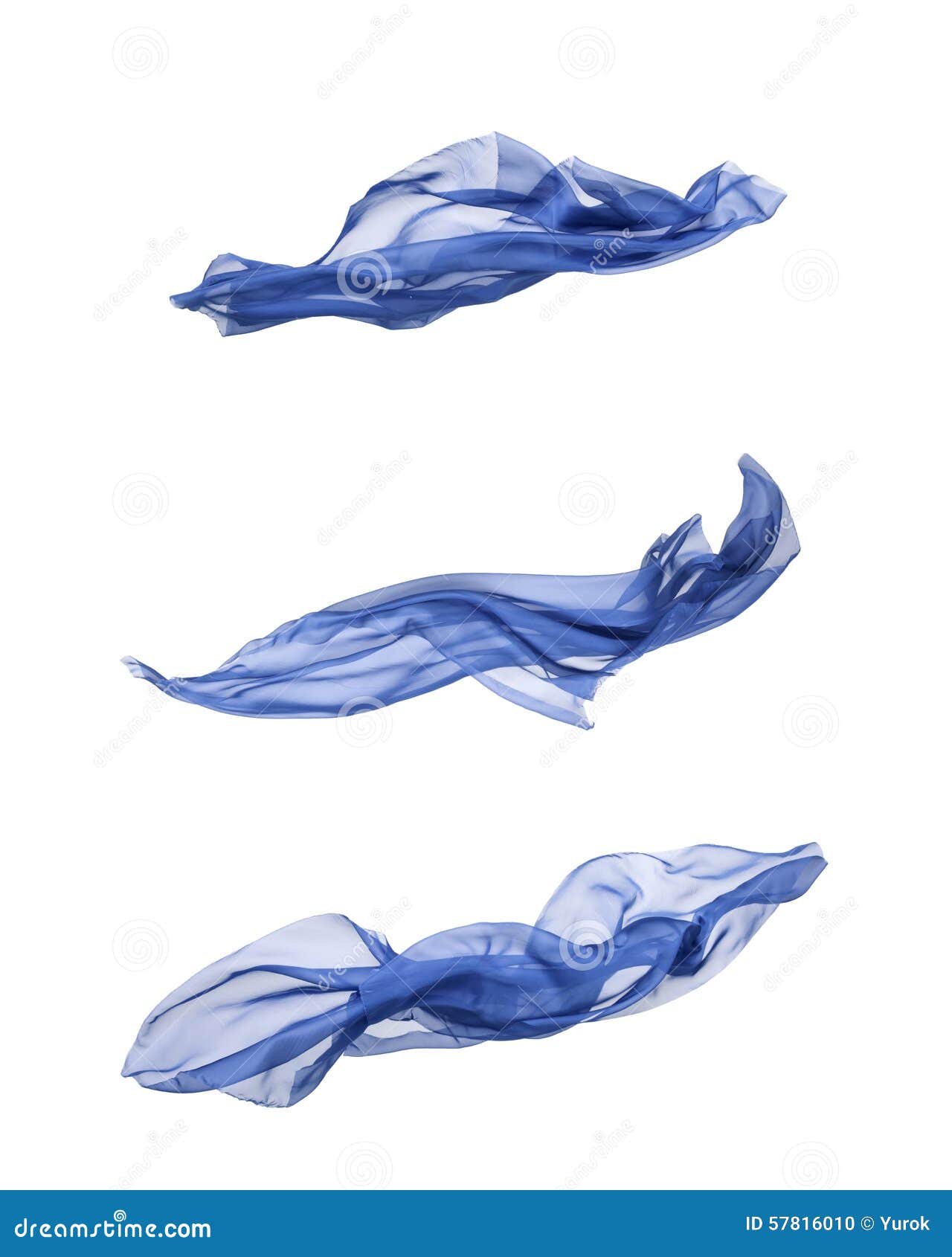 Set of Blue Fabric in Motion Stock Photo - Image of blue, speed: 57816010