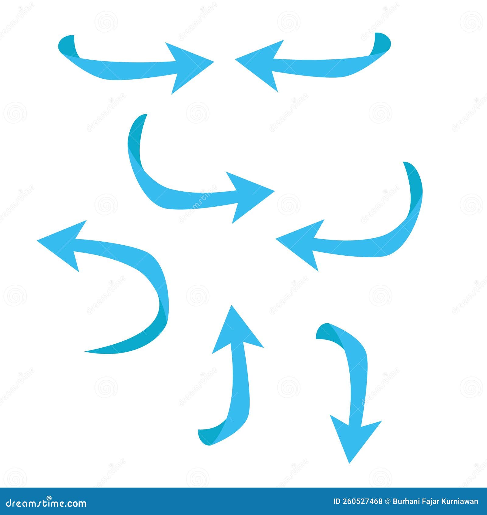 Set of Blue Flat Arrow Design Vector Illustration. Stock Vector ...