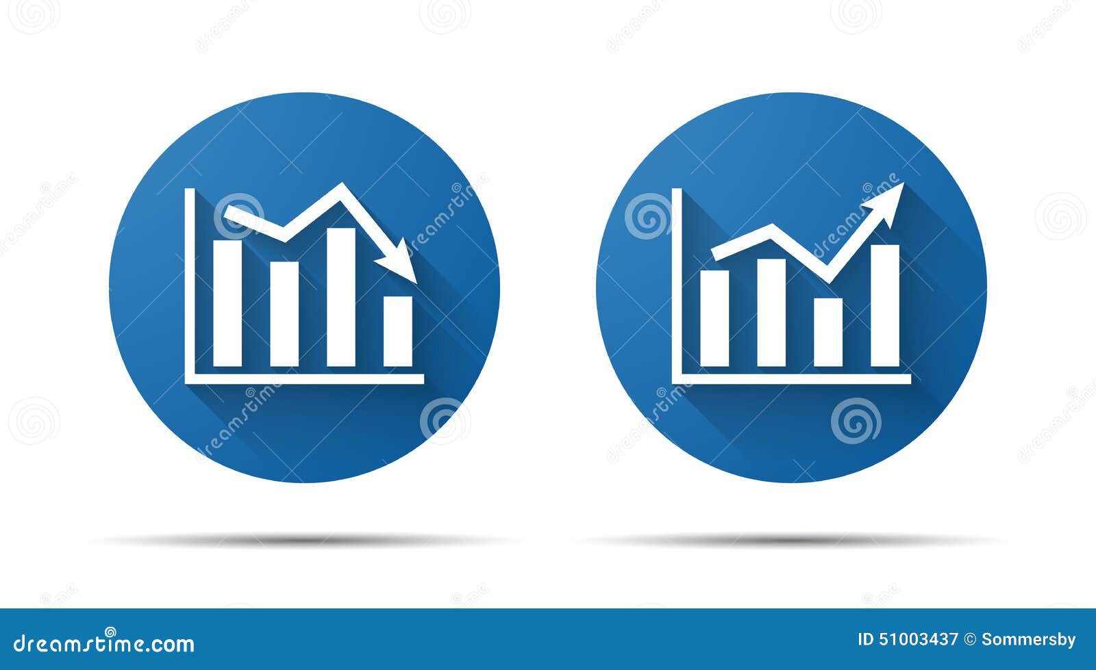 Set of Blue Flat Icon of Graph Stock Vector - Illustration of financial ...