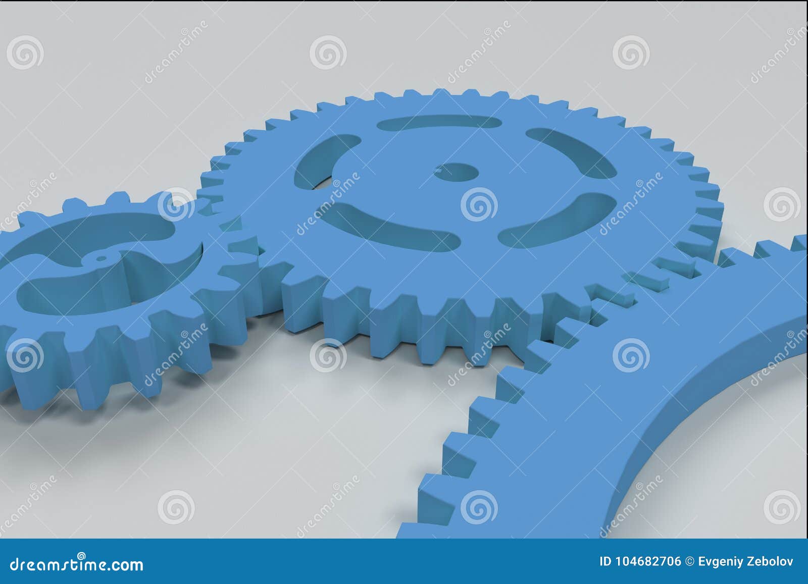 Set of Blue Gears and Cogs on White Background Stock Illustration ...
