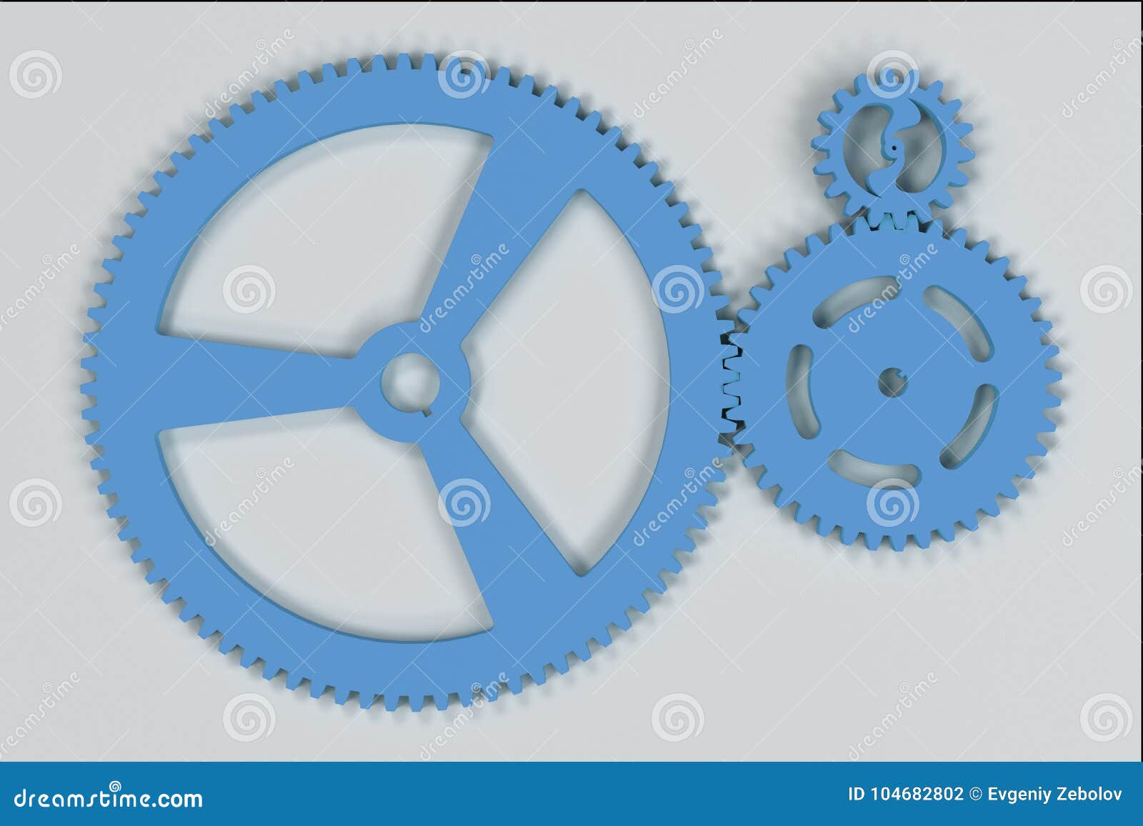 Set of Blue Gears and Cogs on White Background Stock Illustration ...