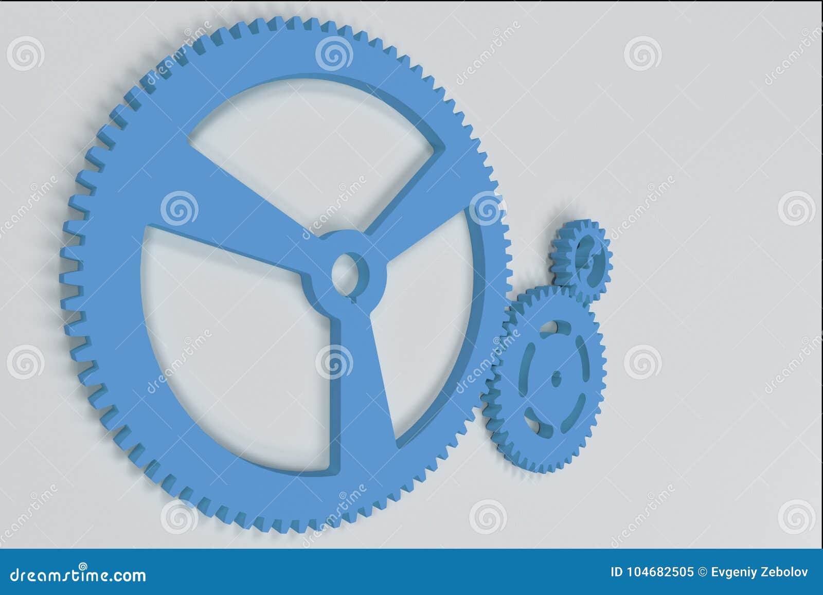Set of Blue Gears and Cogs on White Background Stock Illustration ...