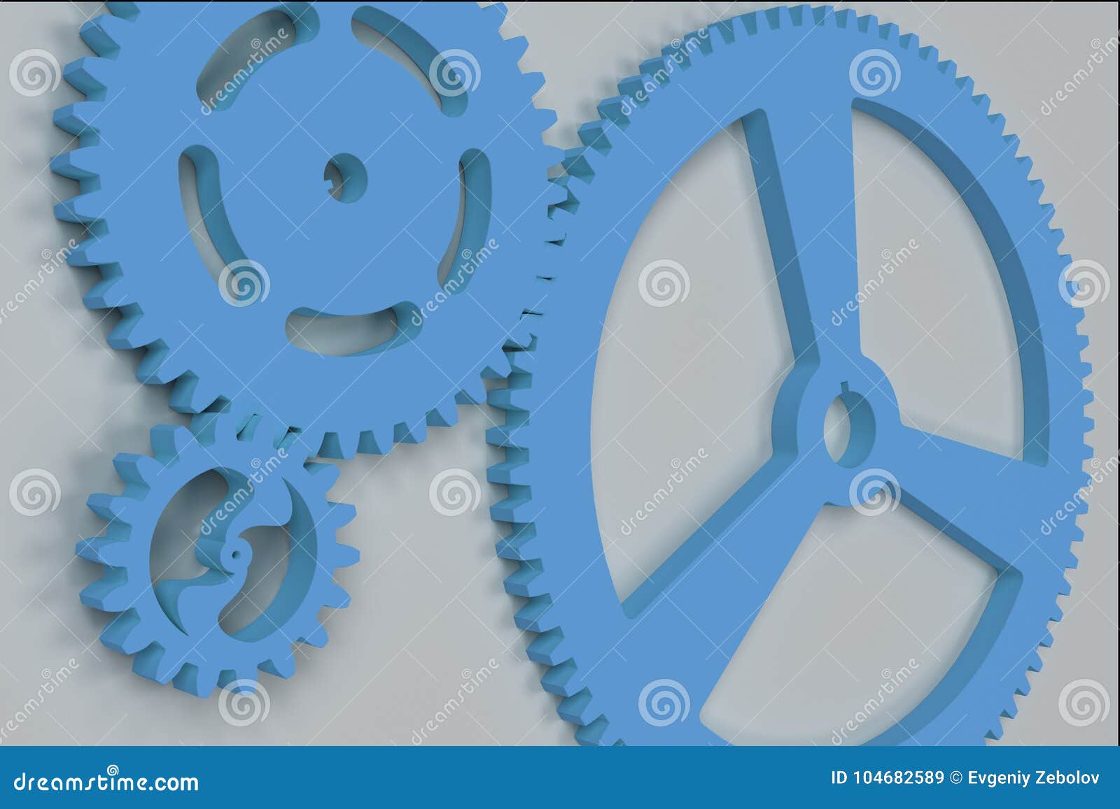 Set of Blue Gears and Cogs on White Background Stock Illustration ...