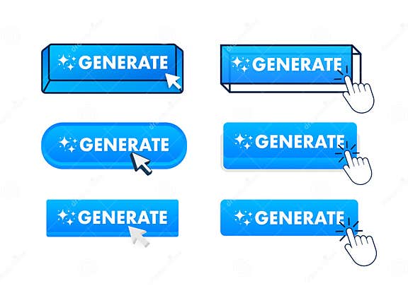 Generate Button with Mouse Cursor Clicking and Sparkling Effect Stock ...