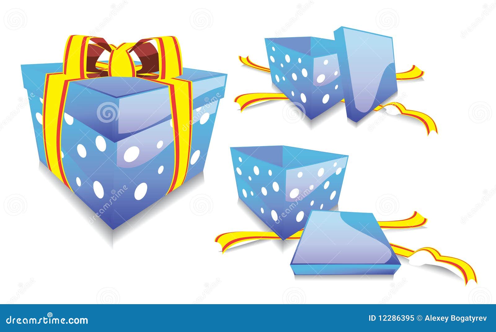 Set of the blue gift stock vector. Illustration of ornate - 12286395