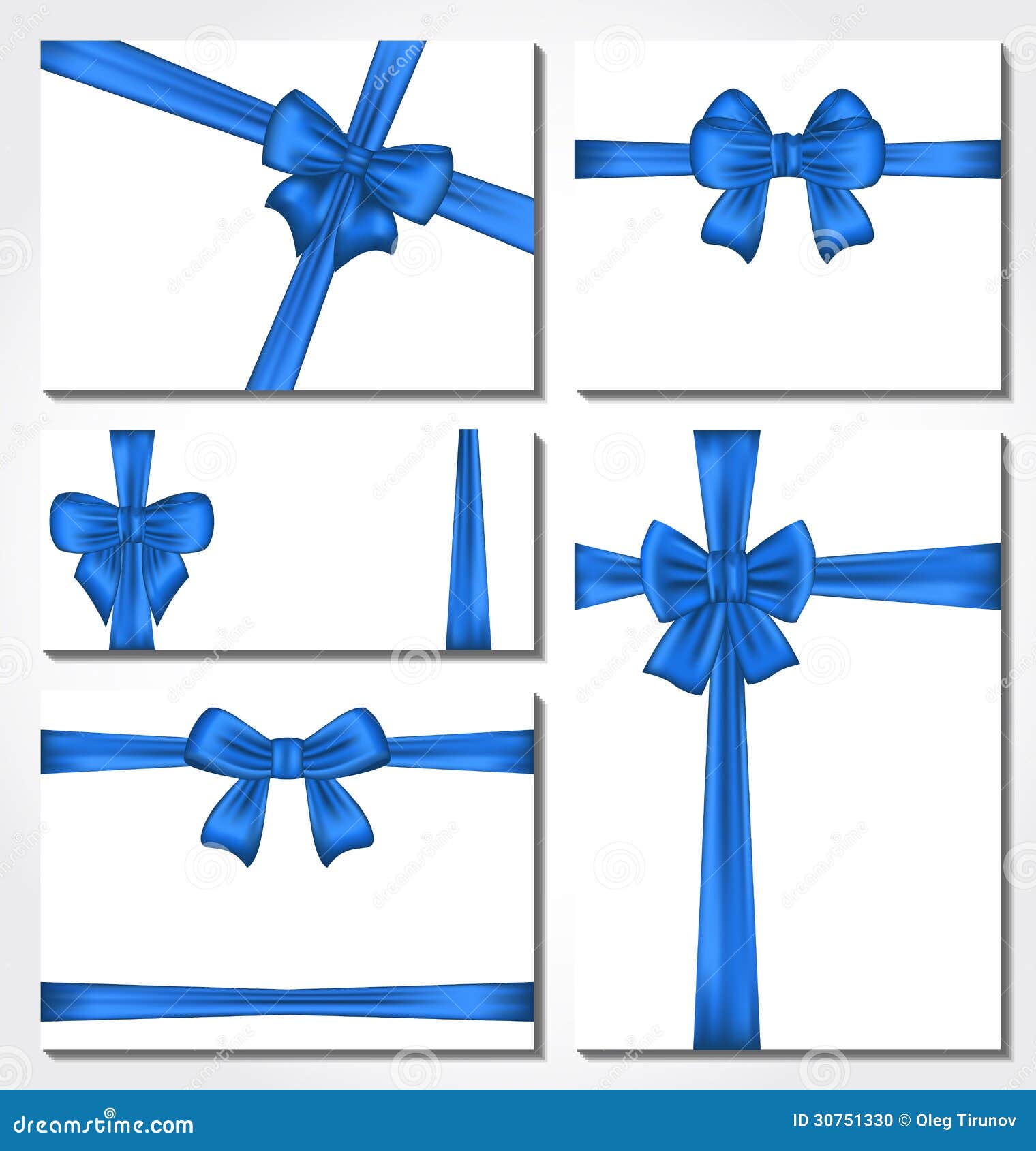 Set of Blue Gift Bows for Design Packing Stock Vector - Illustration of ...