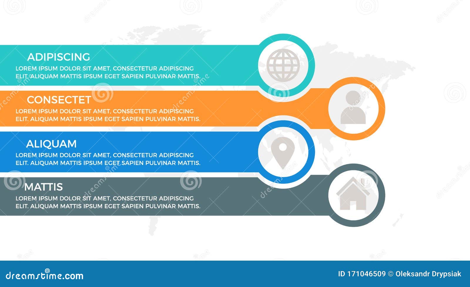 Set of Blue, Gray, Orange and Turquoise Elements for Infographic with ...