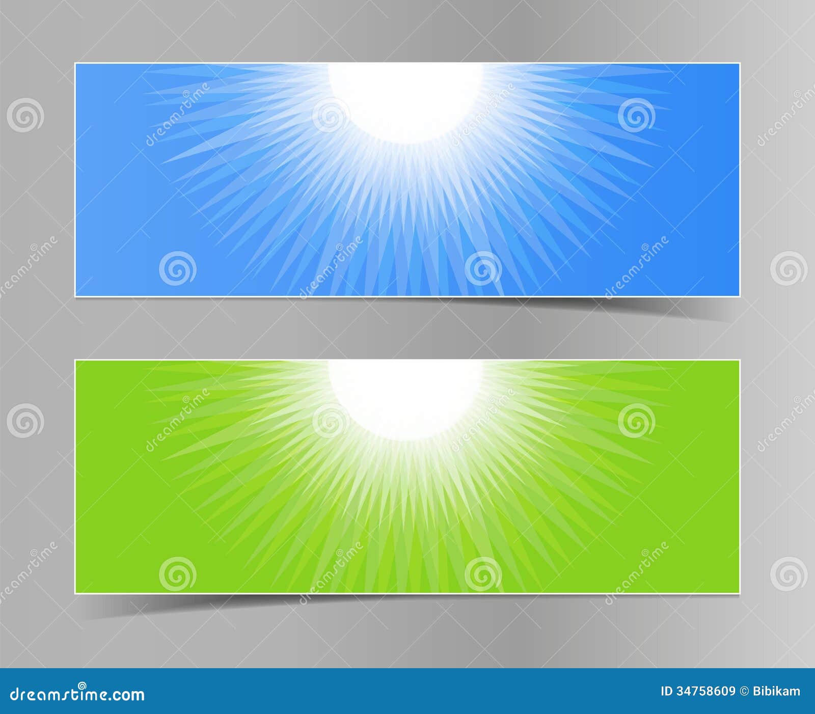 Set of Blue-green Horizontal Banners Stock Vector - Illustration of ...