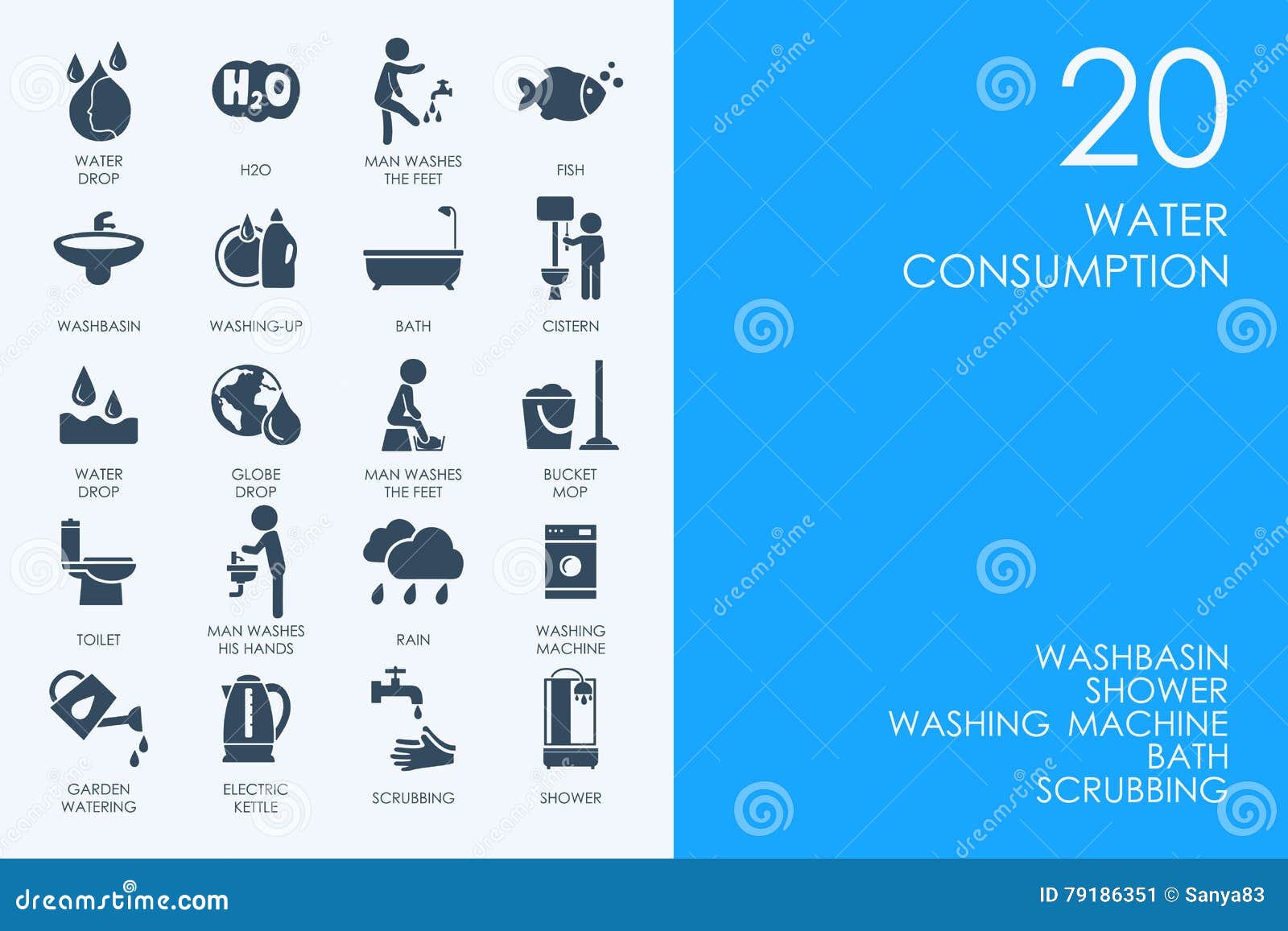 Water Consumption Infographic With Diagrams And Charts Vector ...