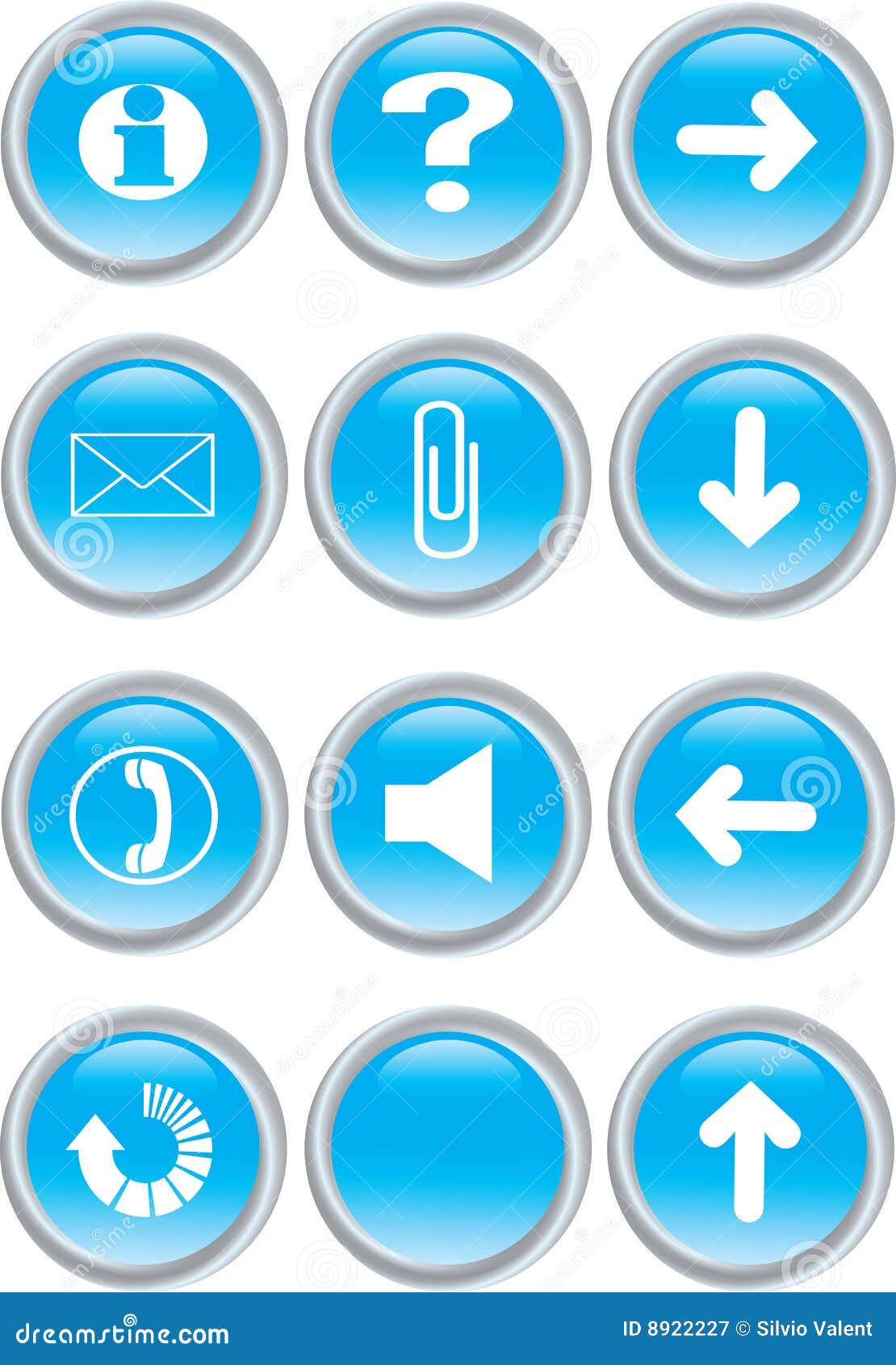 Set of blue icons stock vector. Illustration of bright - 8922227