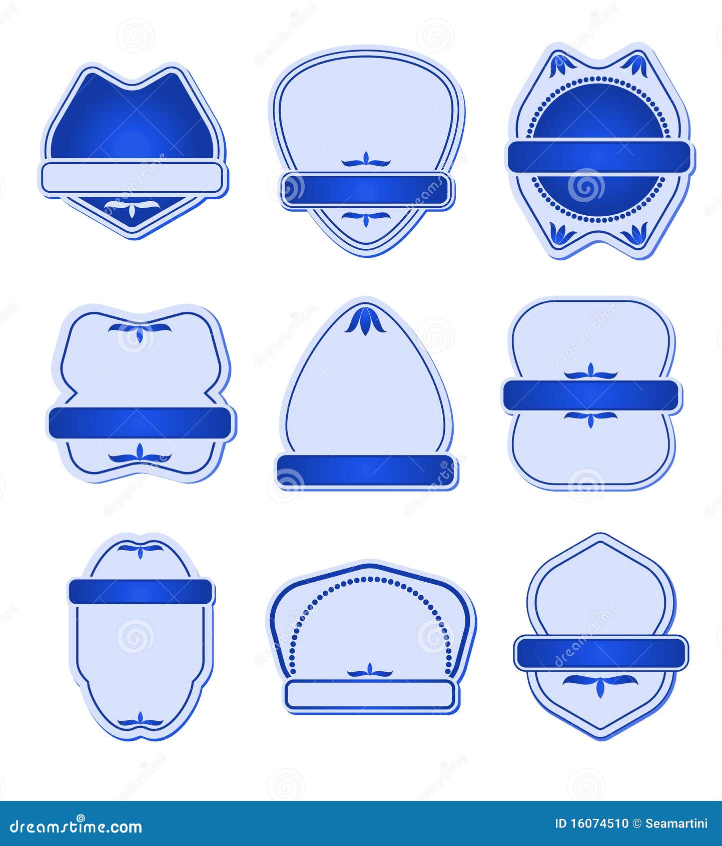 Set of blue labels stock vector. Illustration of collection - 16074510
