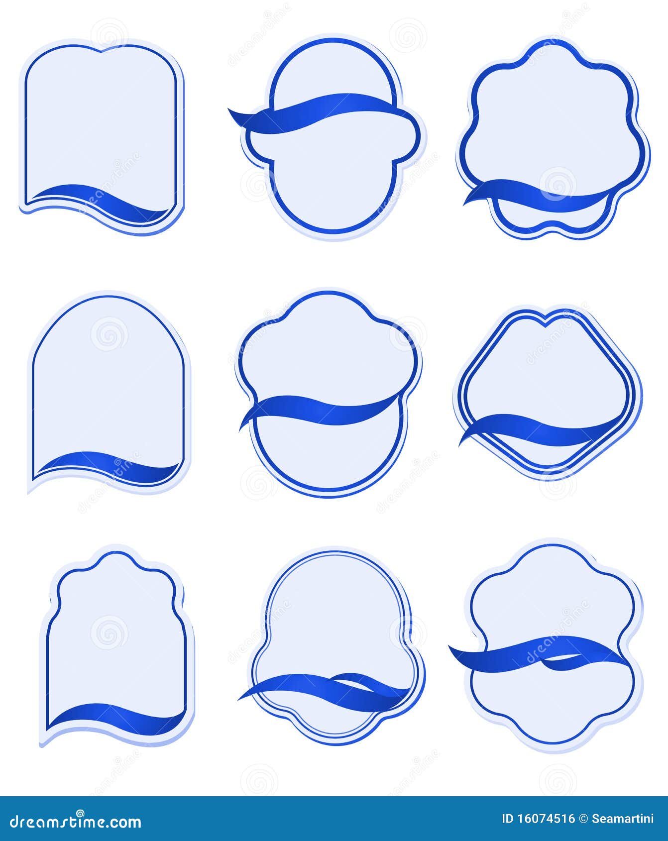 Set of blue labels stock vector. Illustration of menu - 16074516