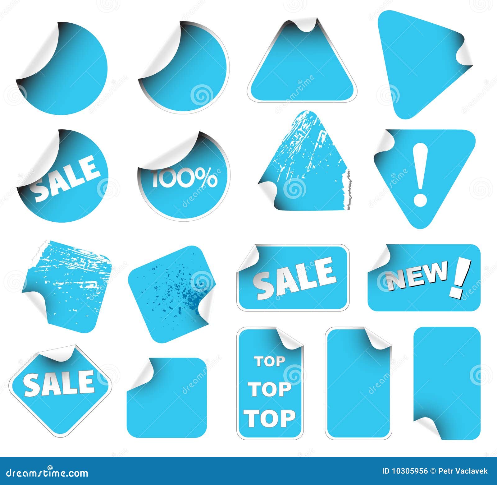 Set of Blue Labels Badges and Stickers Stock Vector - Illustration of ...