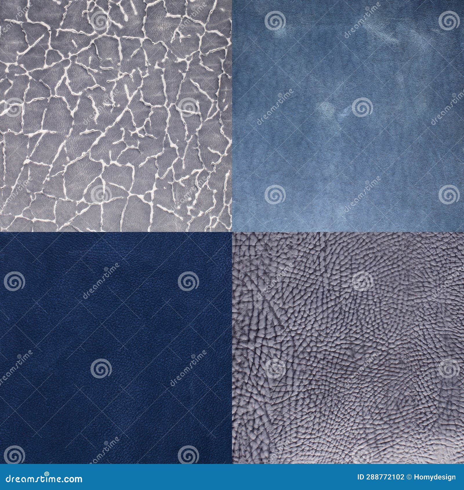 Set of Blue Leather Samples Stock Photo - Image of leather, fashion ...