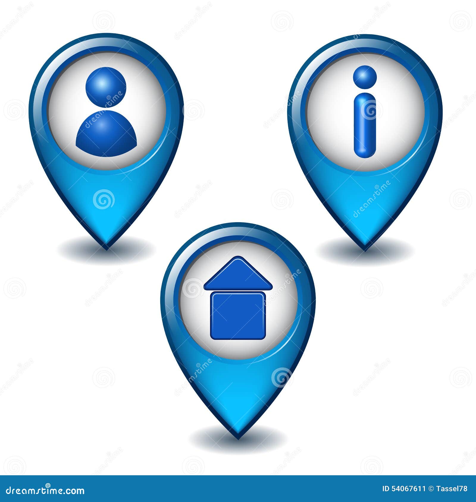 Set of Blue Map Pointer Icon Stock Vector - Illustration of design ...