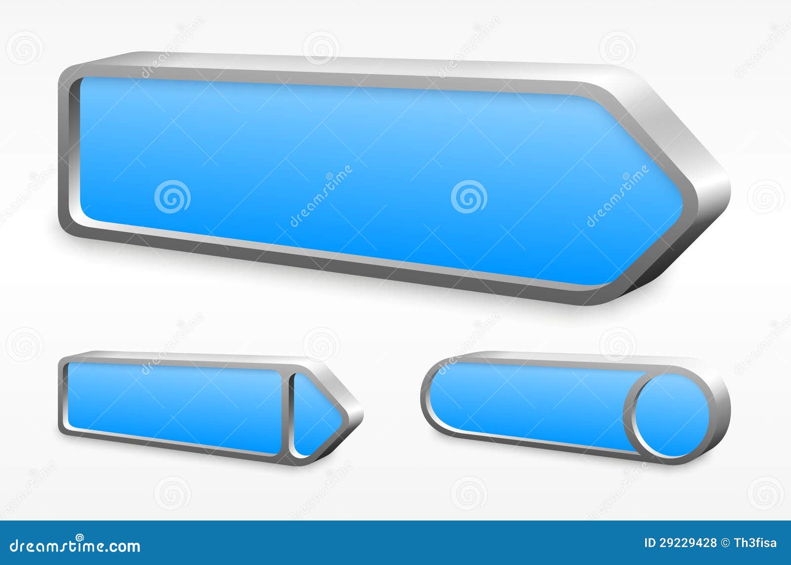 Set of Blue Metal Arrow Buttons Stock Illustration - Illustration of ...