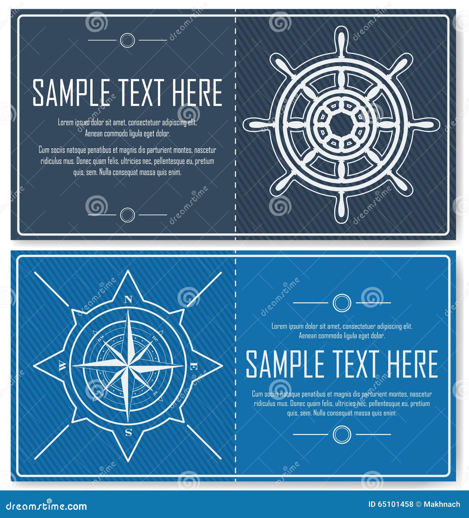 Set of Blue Nautical Flyers Stock Vector - Illustration of logo ...