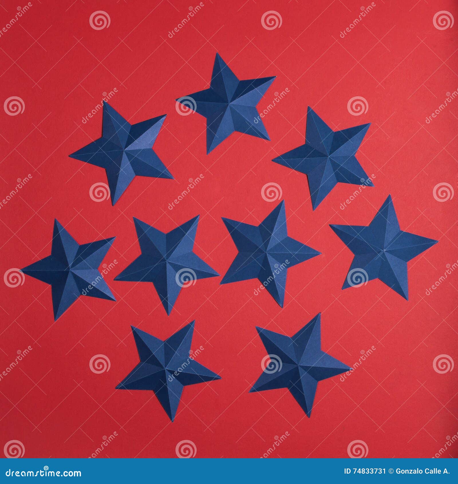 Set of blue paper stars stock illustration. Illustration of green ...