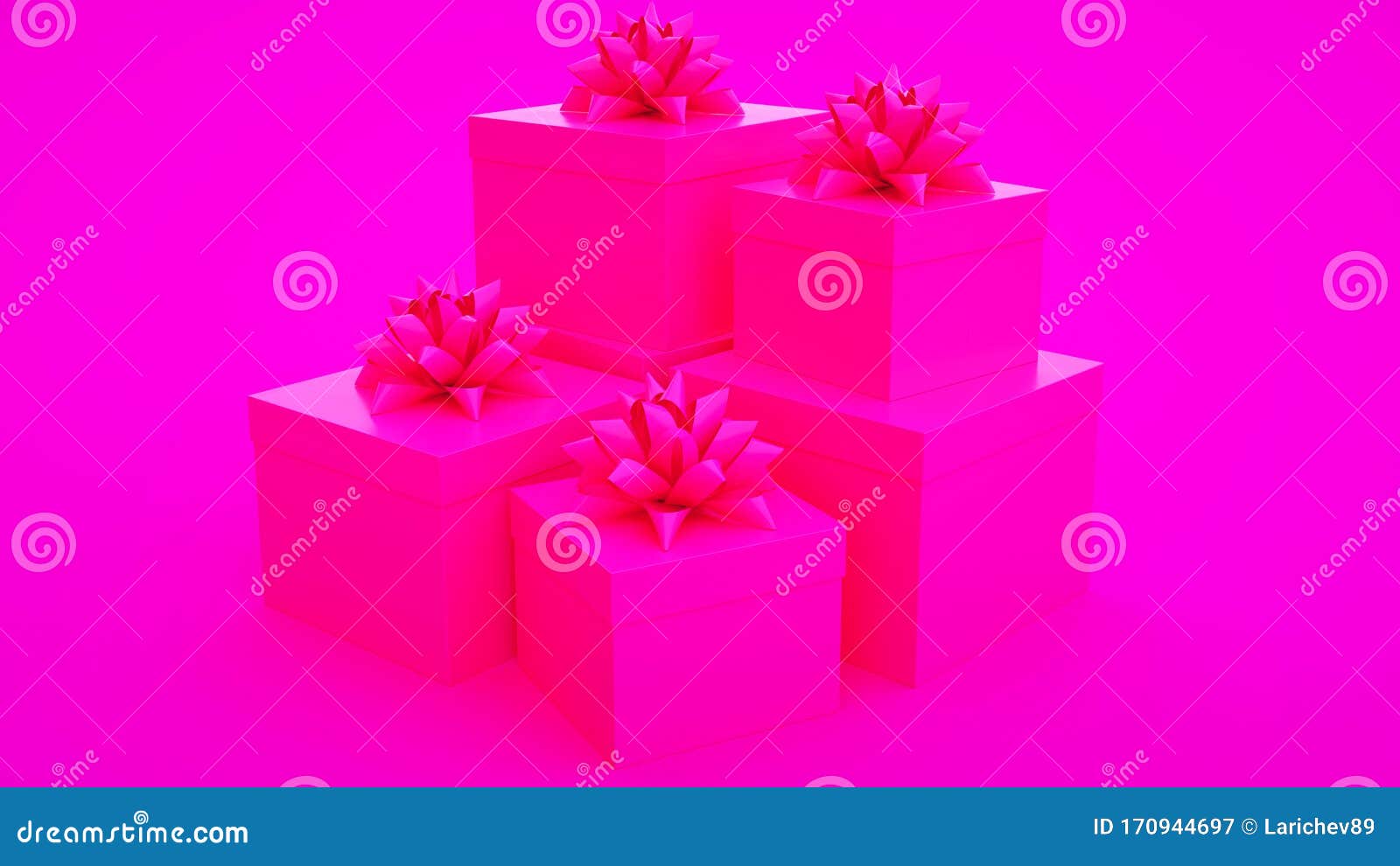 Set of Blue Pink Boxes Isolated on Pink Background. Minimalist Creative ...